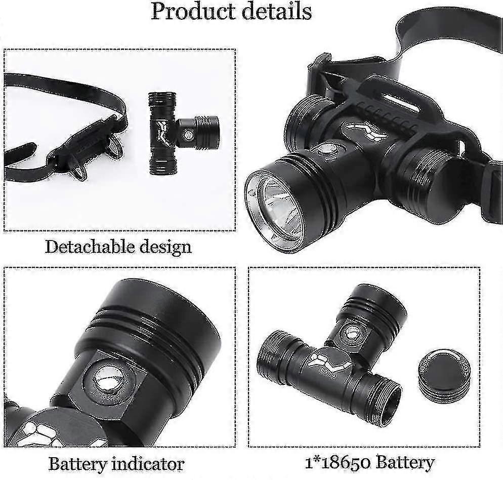 Diving Headlamp, 2000 Lumen Super Bright Rechargeable Scuba Dive ...