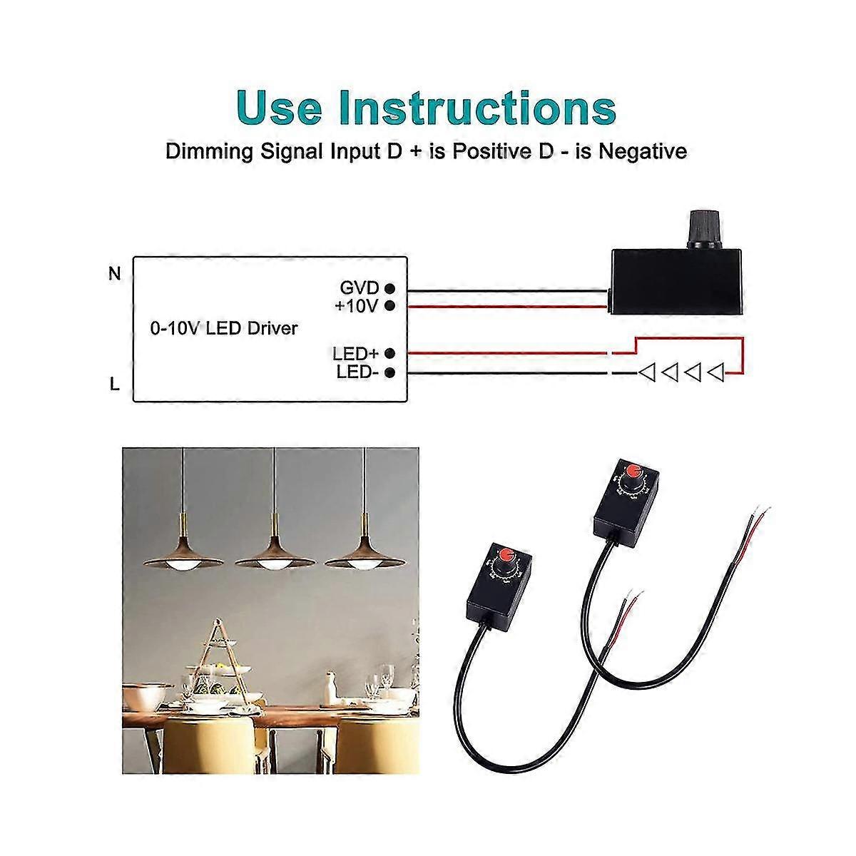 Dc 0-10v Led Dimmer Knob Controller For 0-10v Or 1-10v Dimmable ...