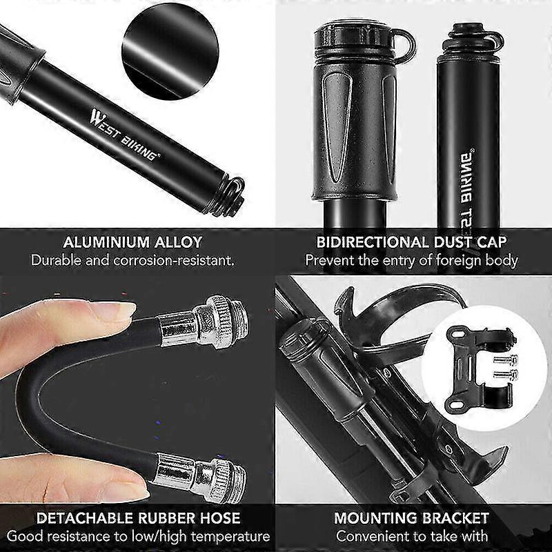 Mini Bicycle Air Pump Bike Hand Ball Inflator Portable Cycling Tyre ...