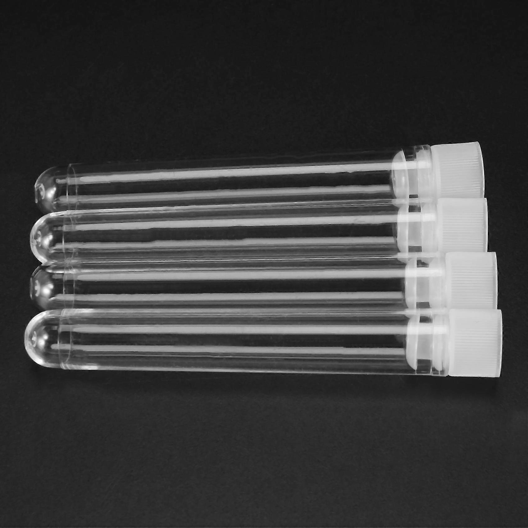100Pcs Clear Plastic Test Tubes with White Screw Caps Bottles | Fruugo UK