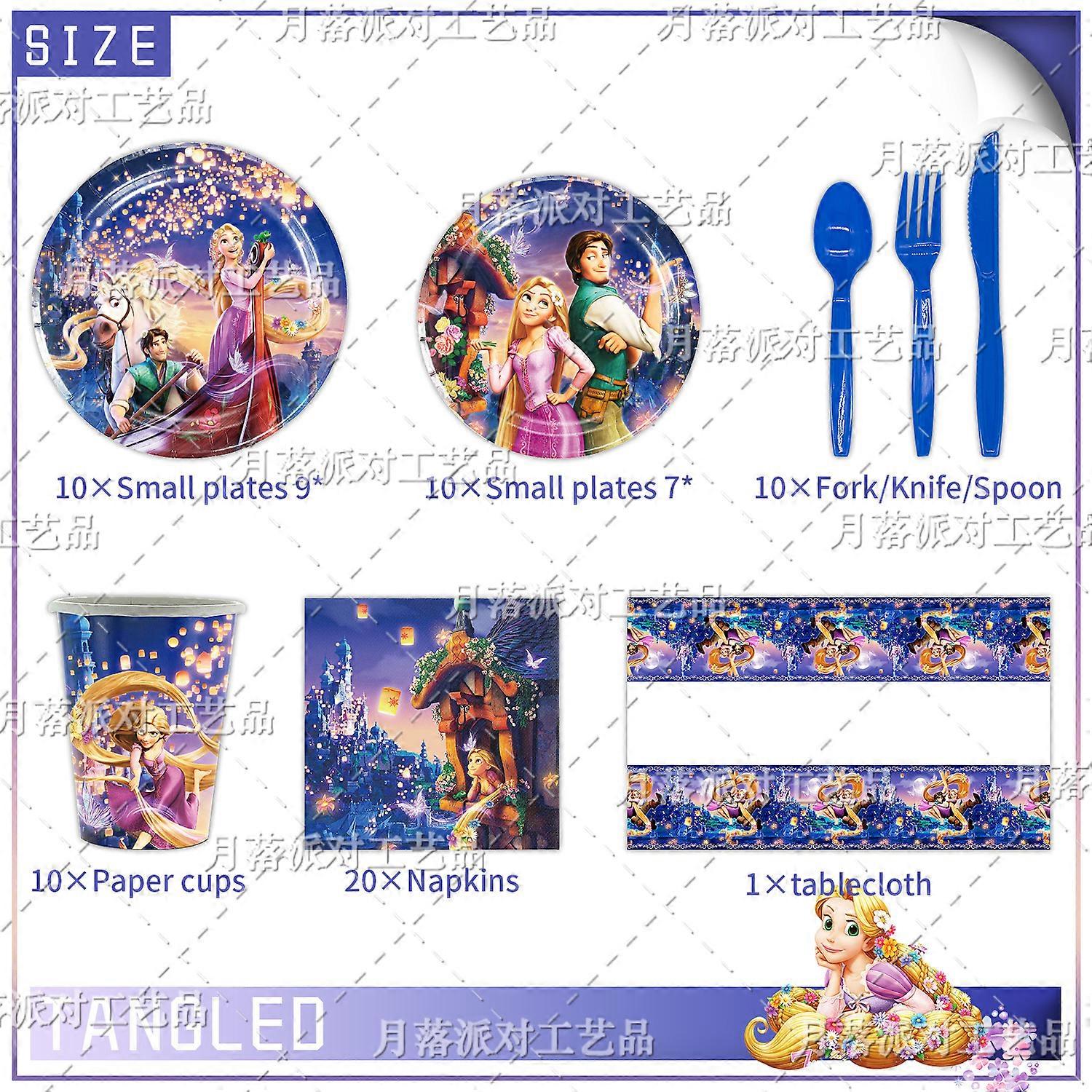 Tangled Tangled Party Cartoon Decoration Disposable Paper Plate Tissue ...