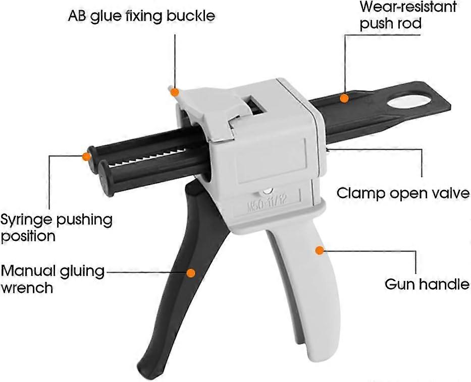 50ml Epoxy Dispenser Gun, AB Epoxy Glue Gun Handle Applicator for Glue ...