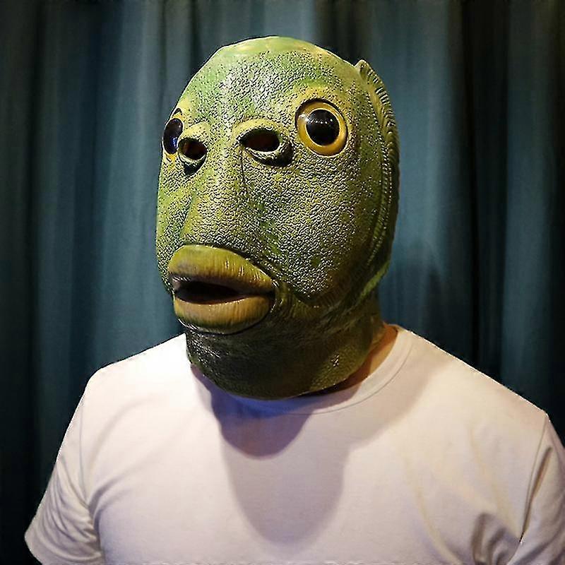 Creepy Party Halloween Costume Party Latex Headgear Carp Face Cover ...