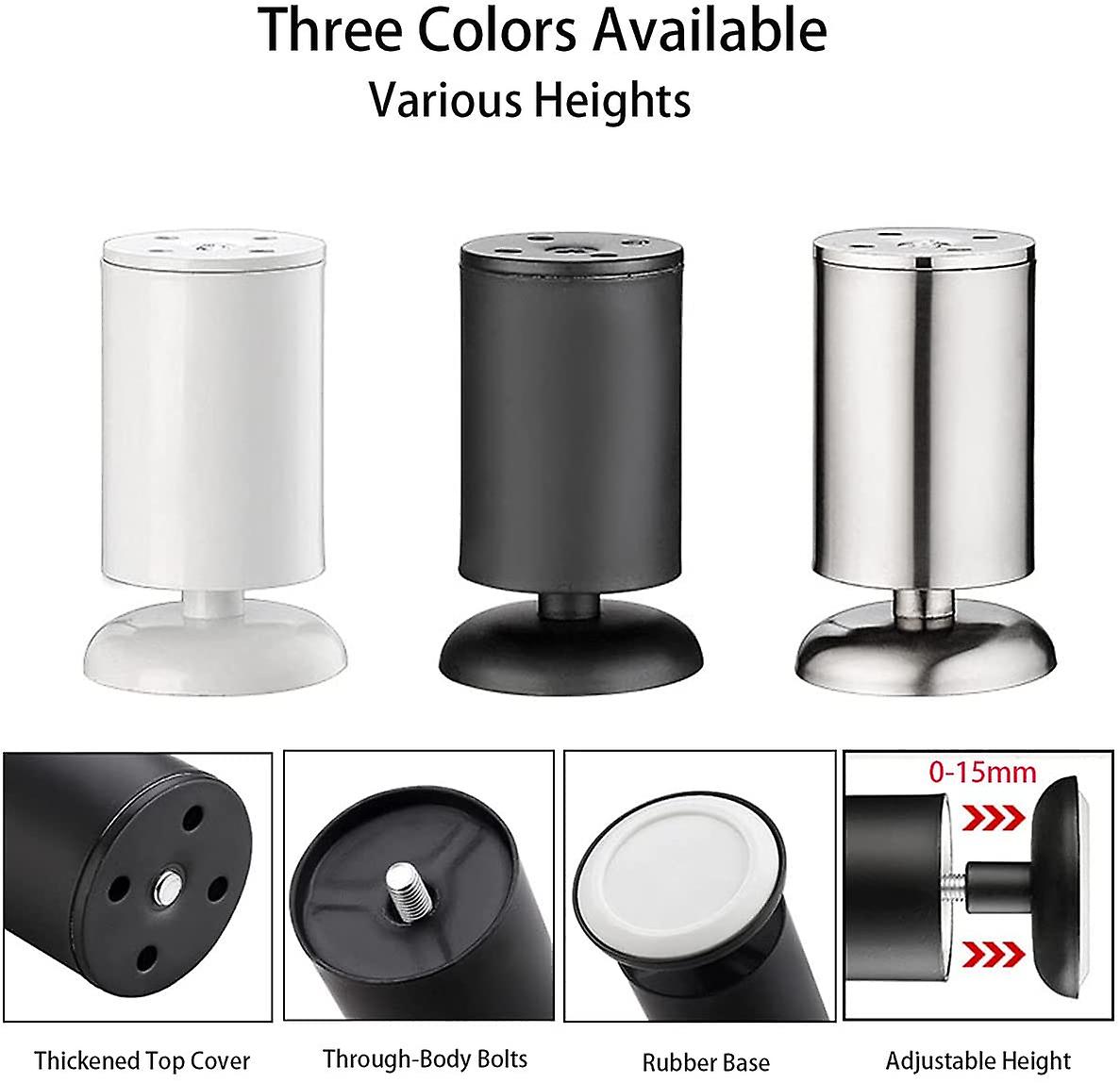 4pcs Furniture Legs Thickened Adjustable Stainless Steel Cylindrical ...
