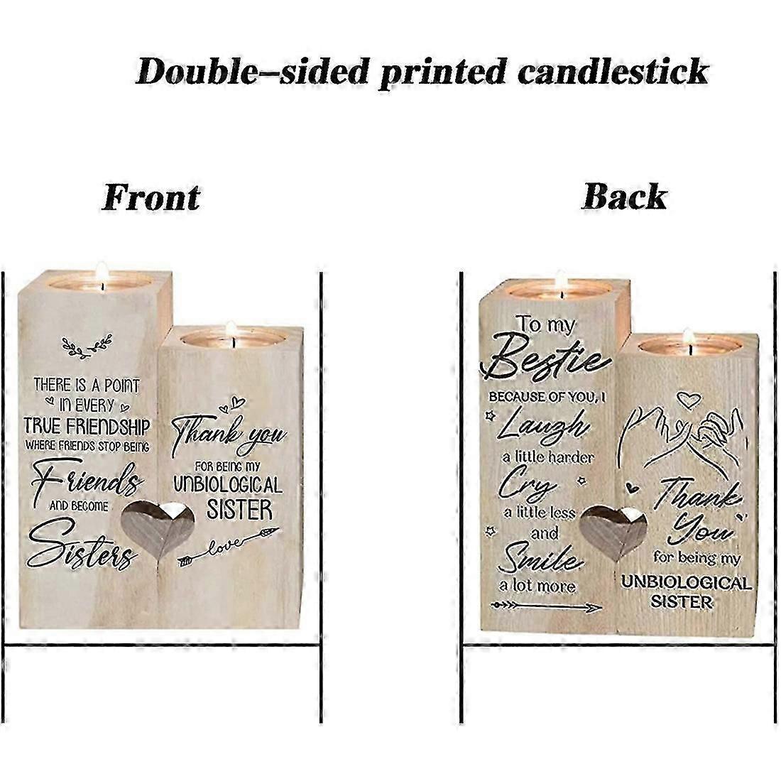 Double-sided Printed Candle Holder-best Friend Candle Best Friend ...