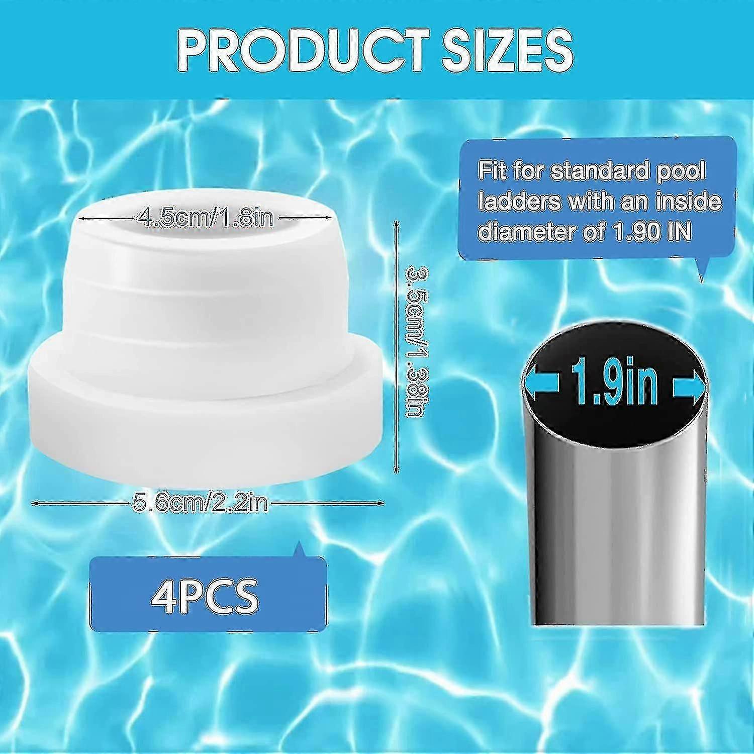 2pcs Pool Ladder Bumpers For Inground Pool, White Rubber Inground Pool ...