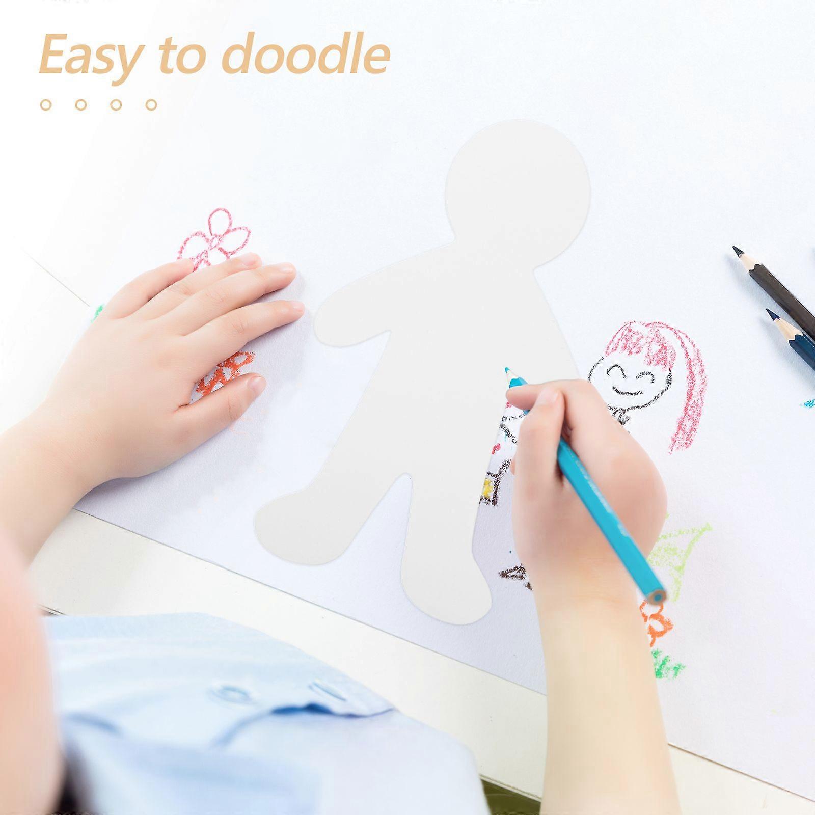 20pcs White Paperboard People Cutouts Blank Human Shapes Children's ...