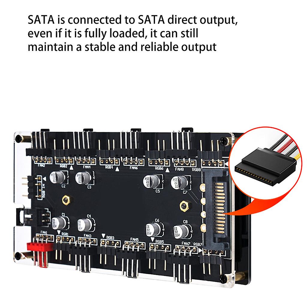 5v 3pin Argb, argb + pwm 2 En 1 Fan Hub, 12v 4p Rgb Splitter Hub Fan Interfaces | Fruugo CH