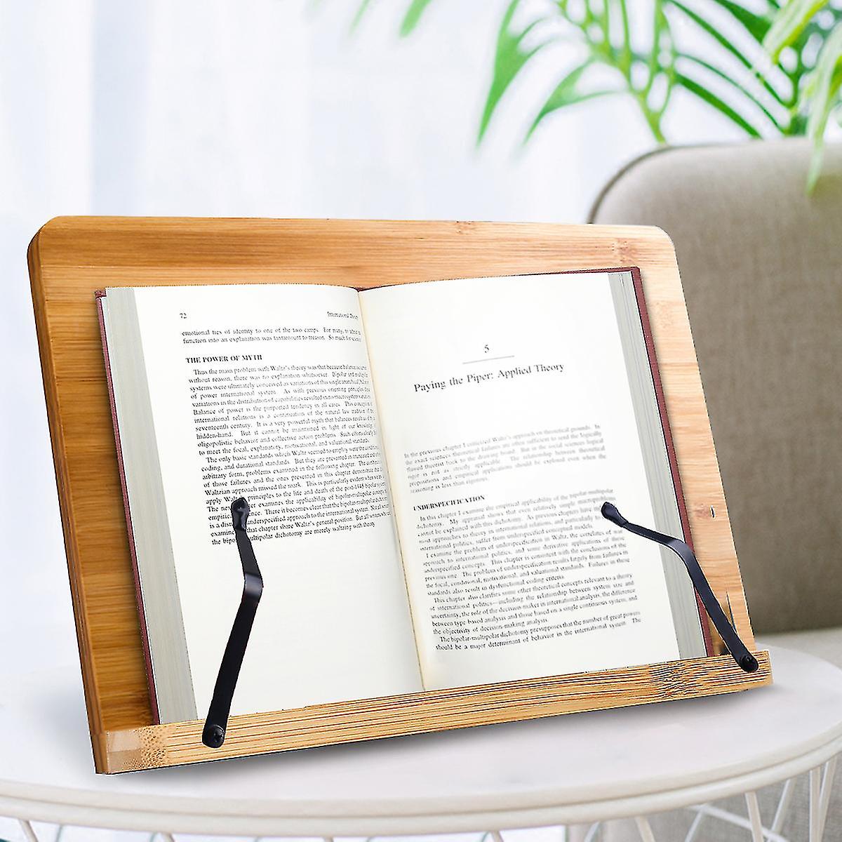 Book Stand Bible Wooden Reading Holder Desk Bamboo Bookstand Tray Rack ...