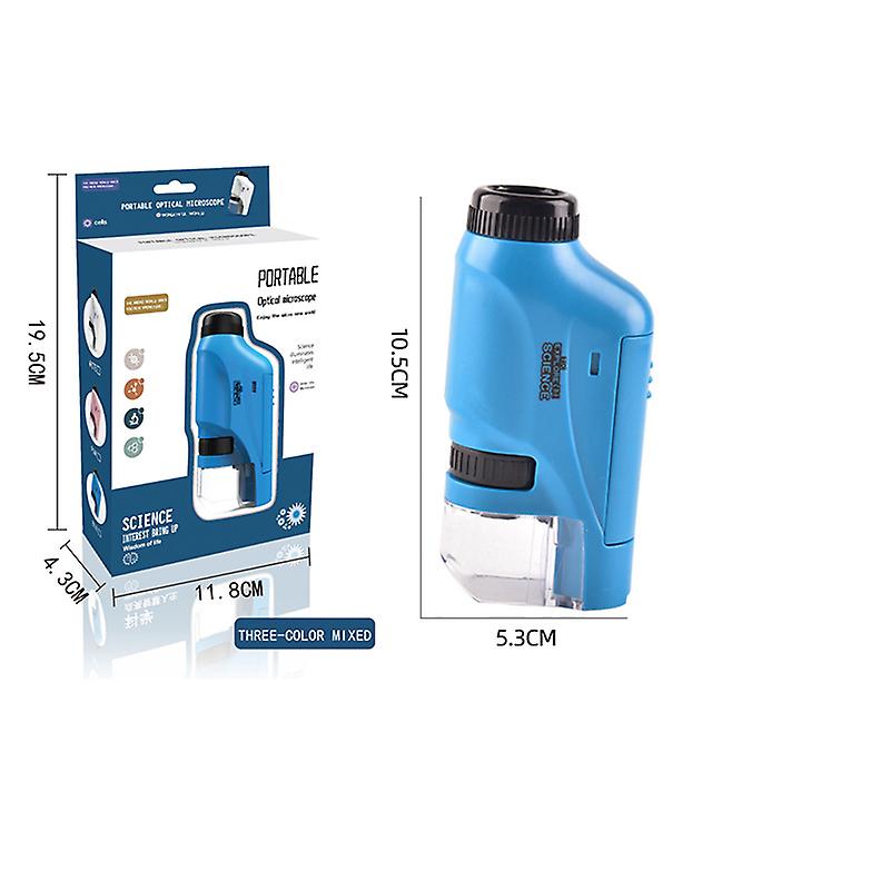 Kids Pocket Microscope 60x-120x Handheld Magnification Lens With Led ...