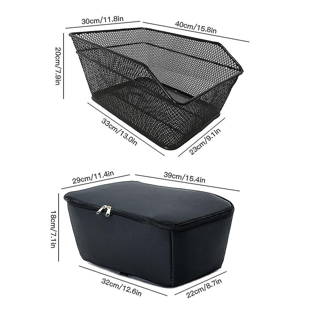 Rear Bike Basket Large Capacity Metal Wire Bicycle Basket Waterproof ...