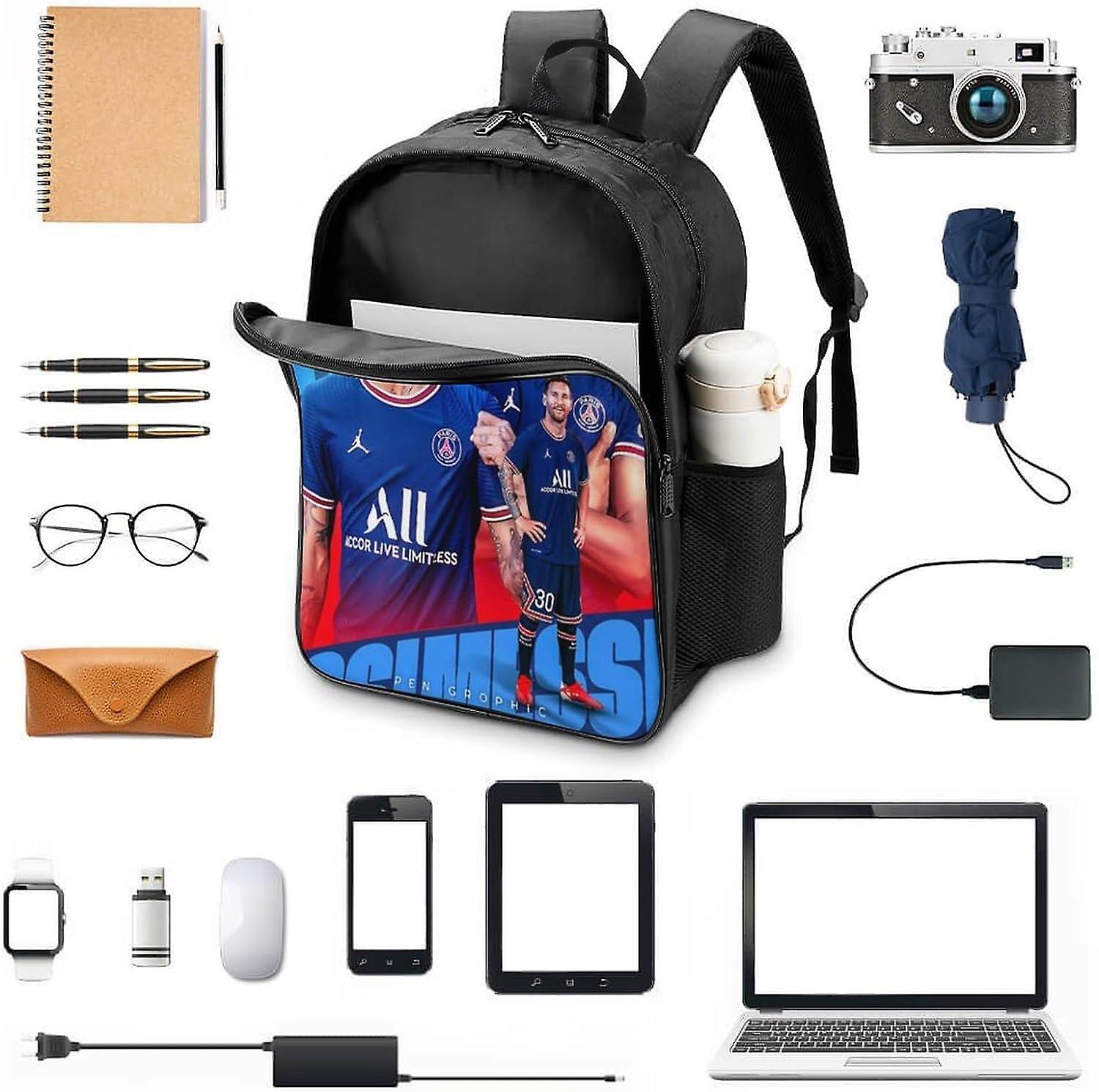 LOPUCK Messi Neymar Mbappe Backpack School Bags For Girls Boys Soccer ...