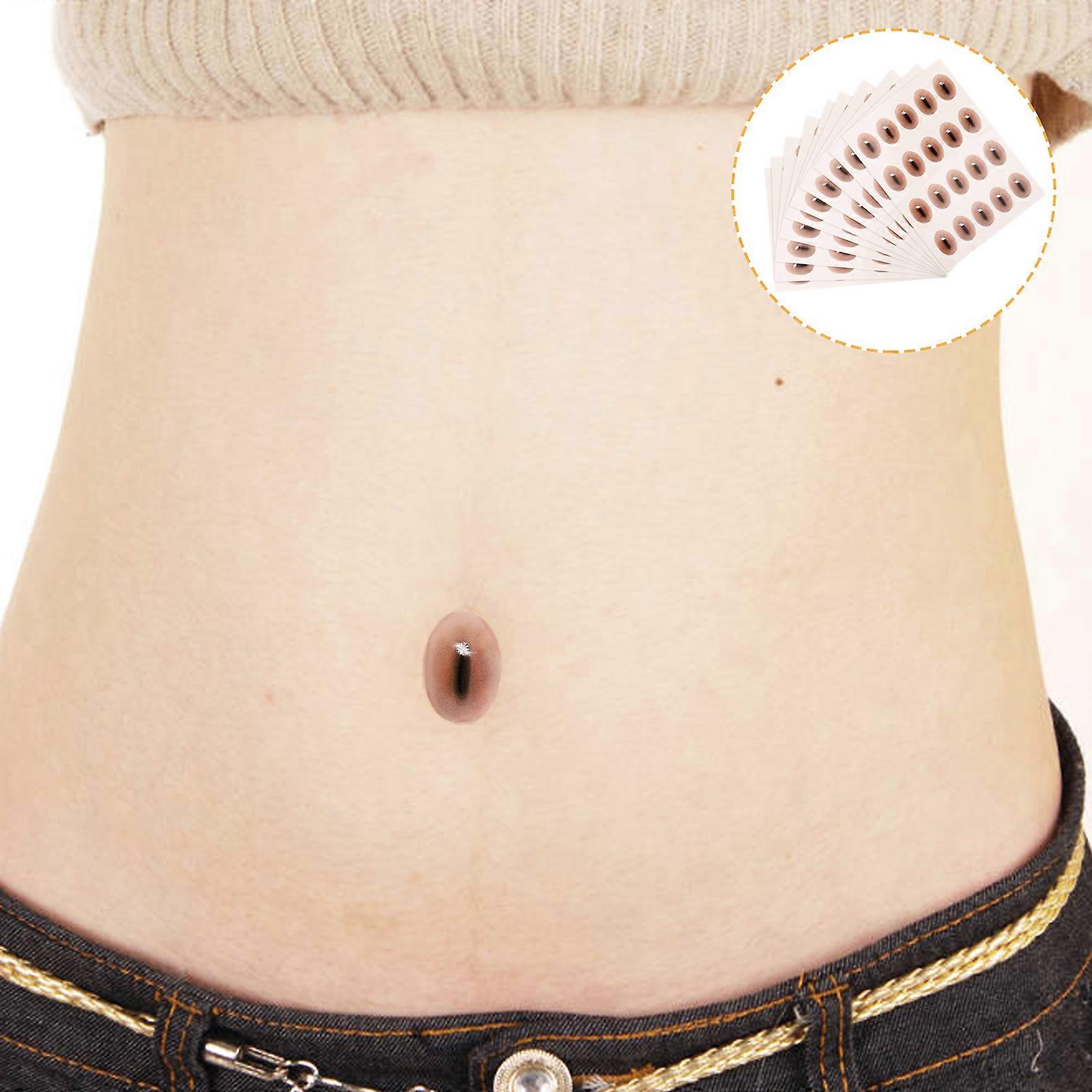 10 Sheets Navel Sticker Temporary Belly Tattoo Fake Belly Button ...