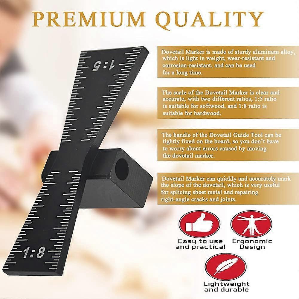 1:5:8 Dovetail Template Aluminum Alloy Dovetail Hammer Gauge Dovetail ...