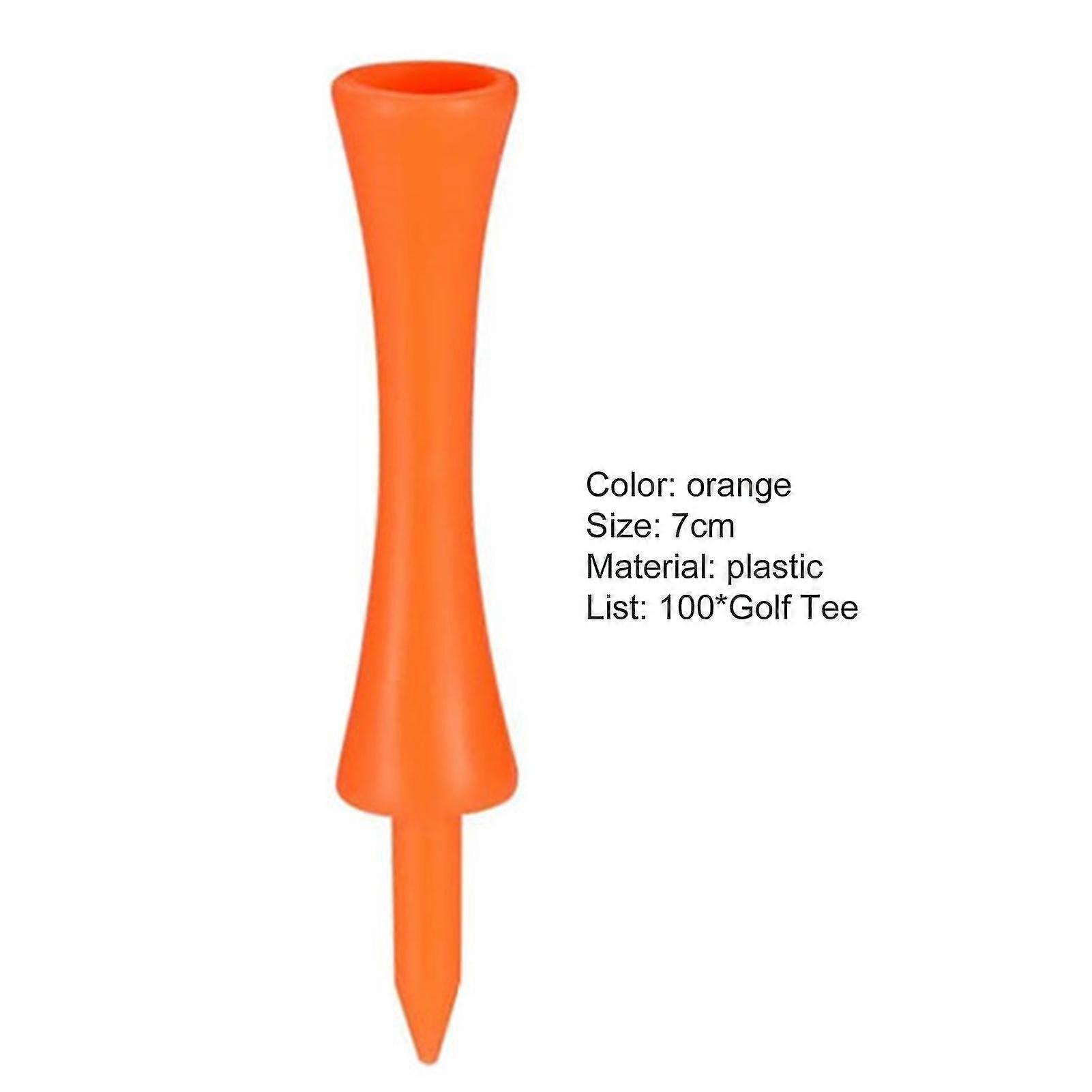 100pcs/set Plastic Golf Tees Wear-resisting Stable Creative 70mm Orange ...