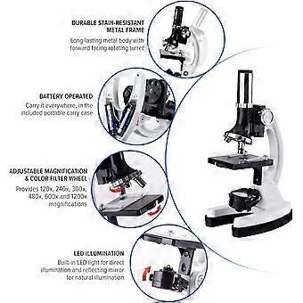STEM Gift For kids,Kids Beginner Microscope, STEM Kit with Metal Body ...