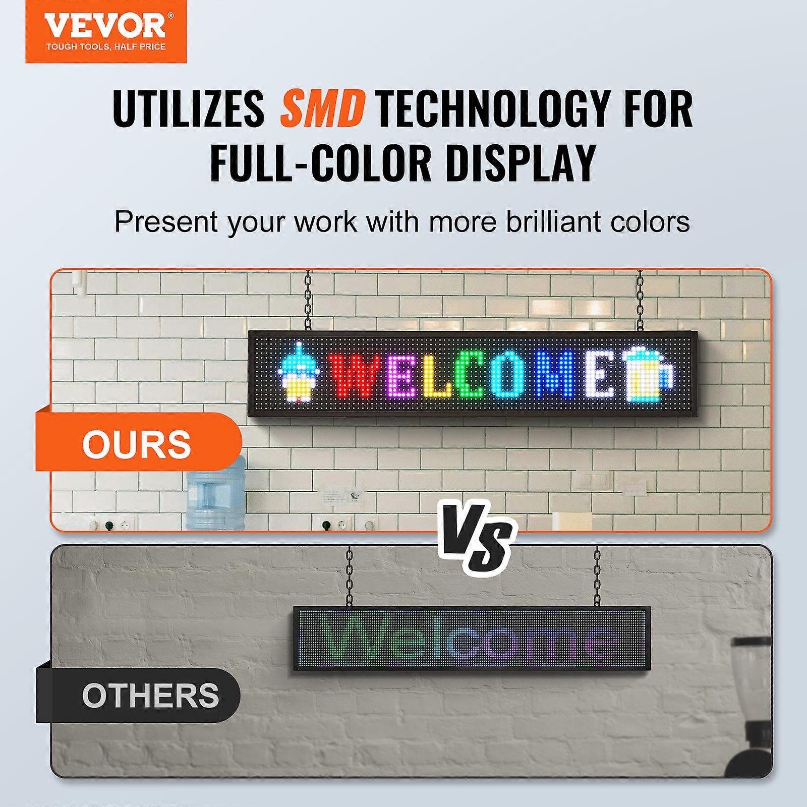 Programmable LED Sign, P10 Full Color LED Scrolling Panel, DIY Custom ...