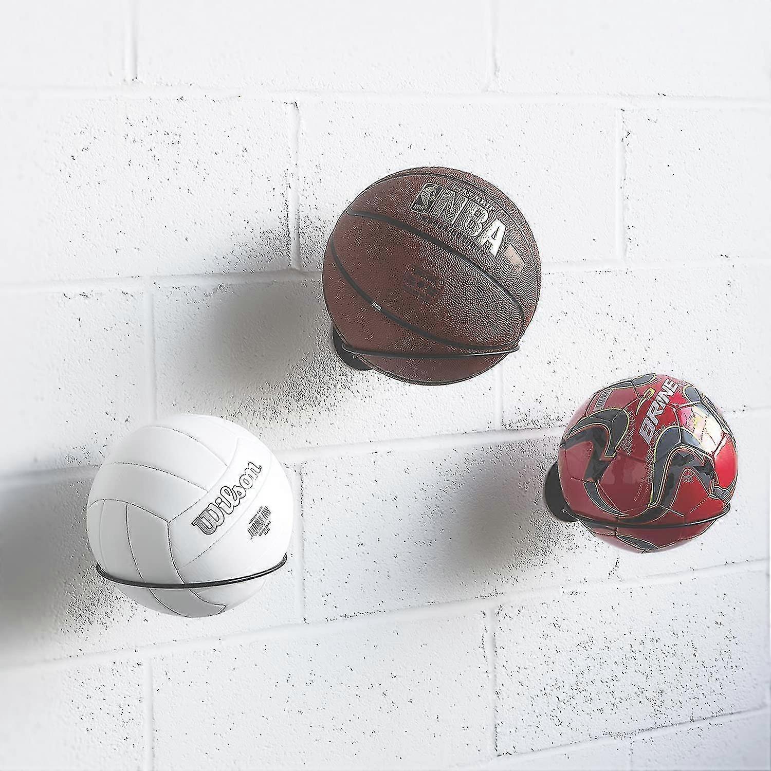 Wall Mounted Ball Storage Sports Ball Holder Rack Display Storage Steel ...