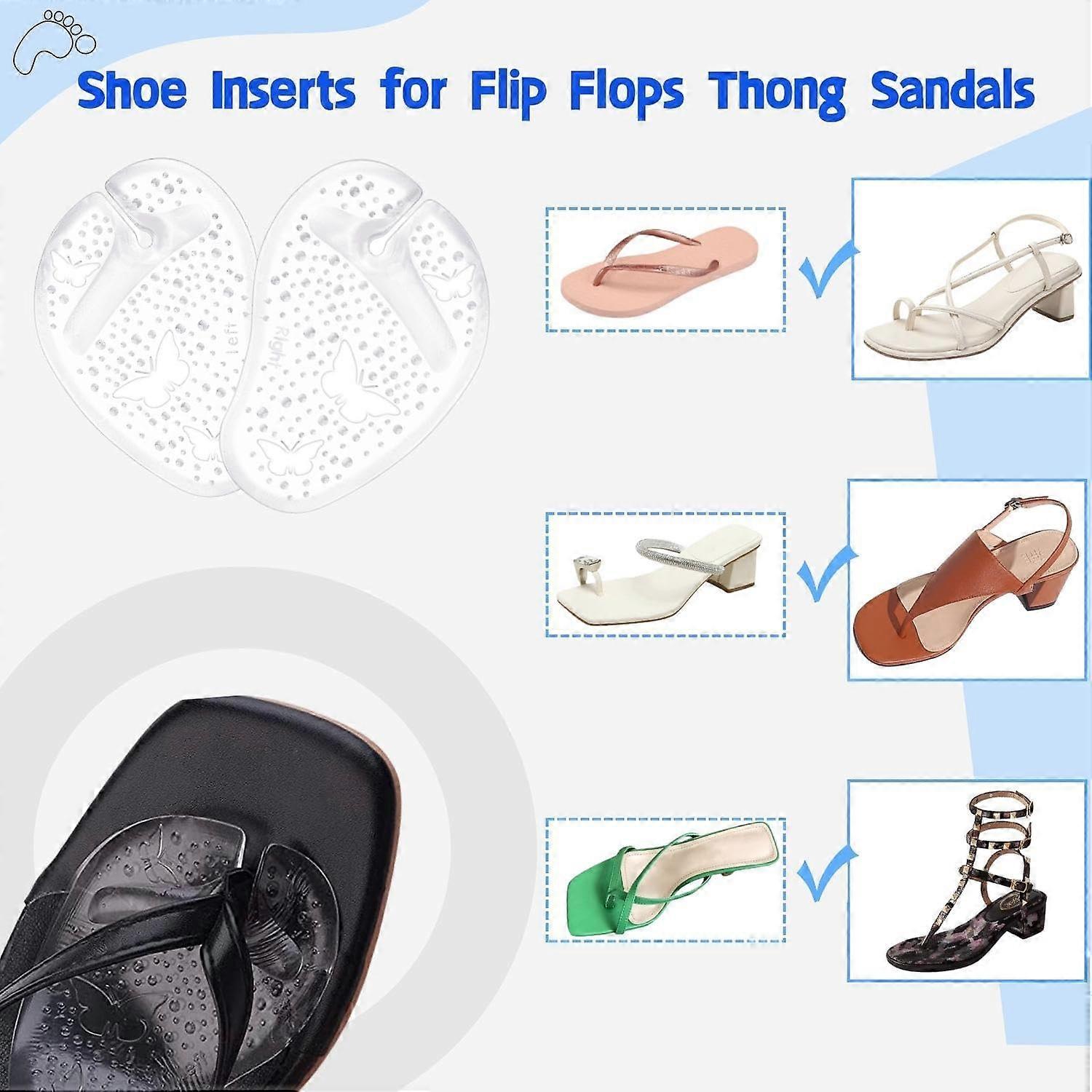 Gel Metatarsal Pads for Thong Sandals Flip-Flops, 2Pairs Forefoot ...