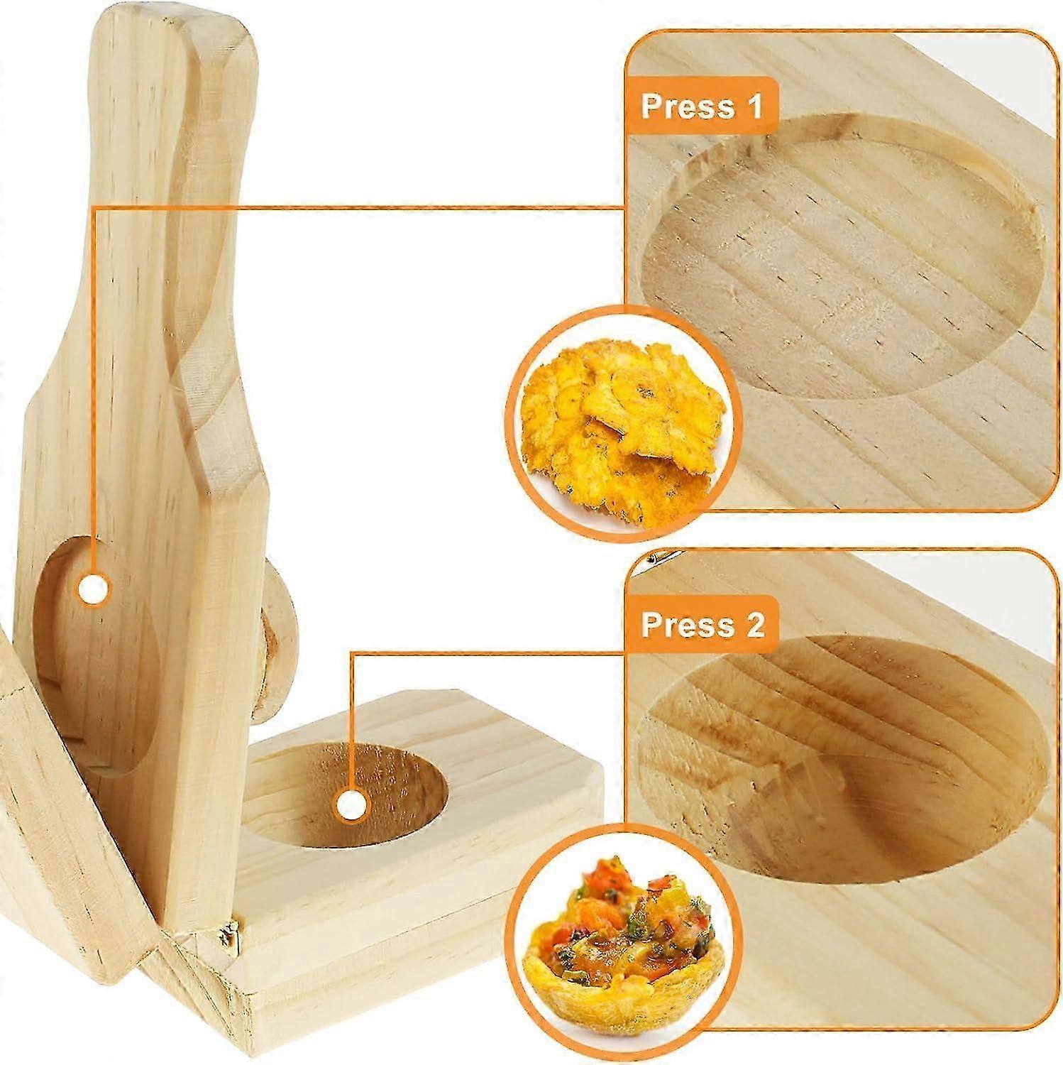 Wooden Tostonera Plantain Press, Banana Smasher Maker, Plantain Masher ...