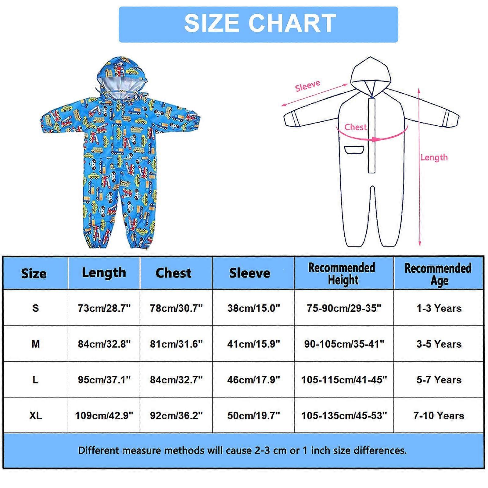 Raincoat Kids Hooded Rains Puddle Suit Poncho Rainwear Jumpsuit One ...
