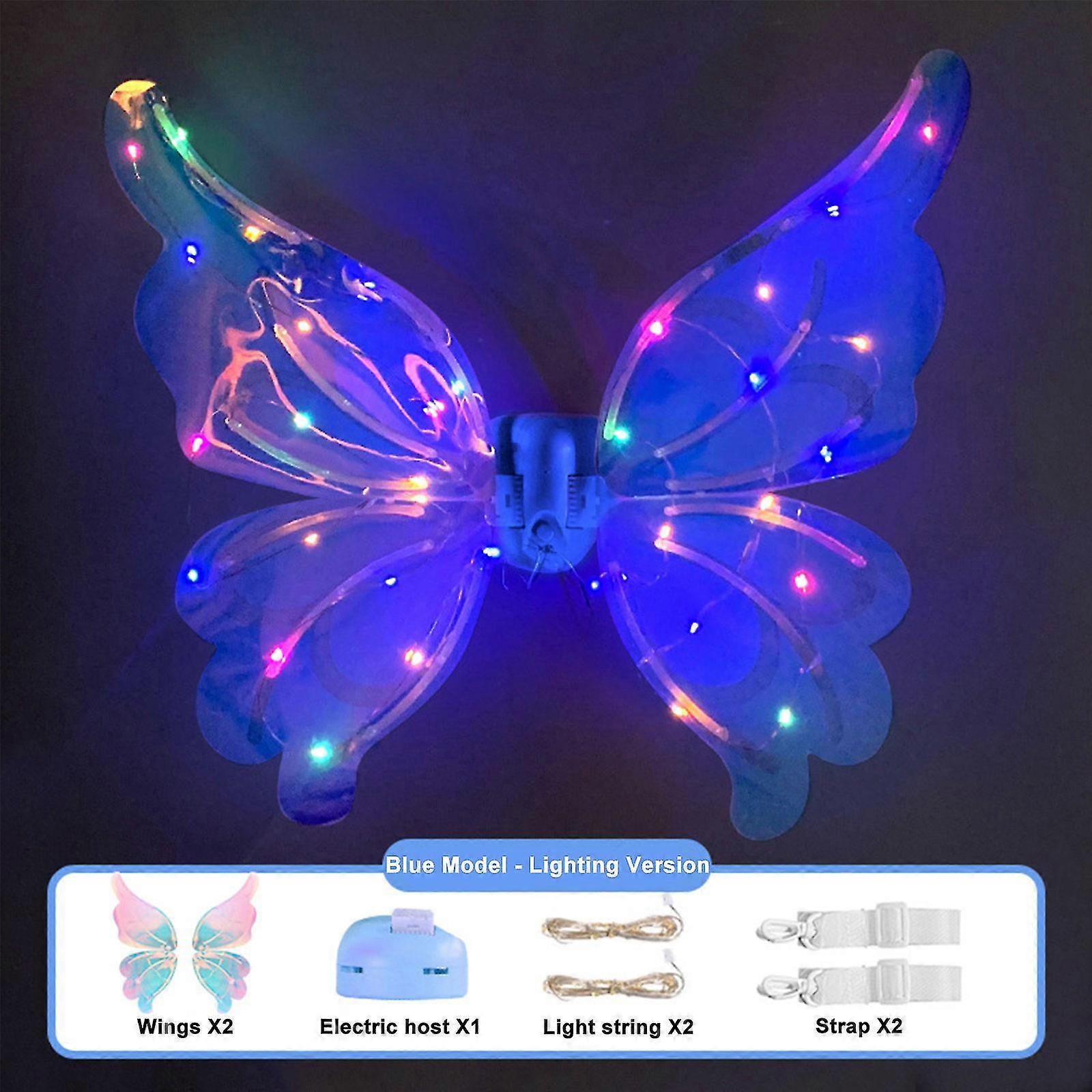 Purple Light Up Butterfly Fairy Wings With Blinking Flashing Leds For ...