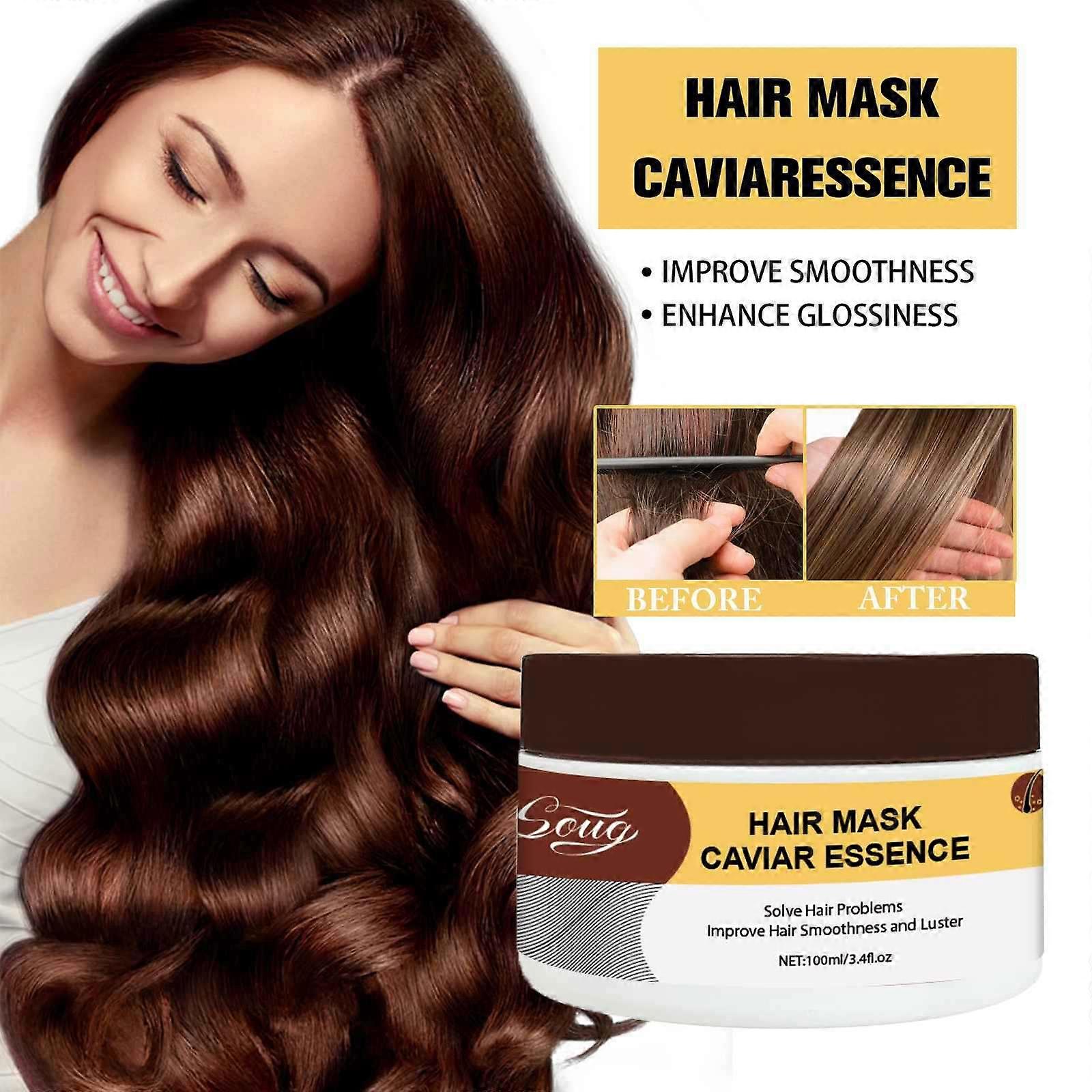 Caviar Essence Hair Mask, Collagen Hair Mask for Dry Damaged Hair Deep ...