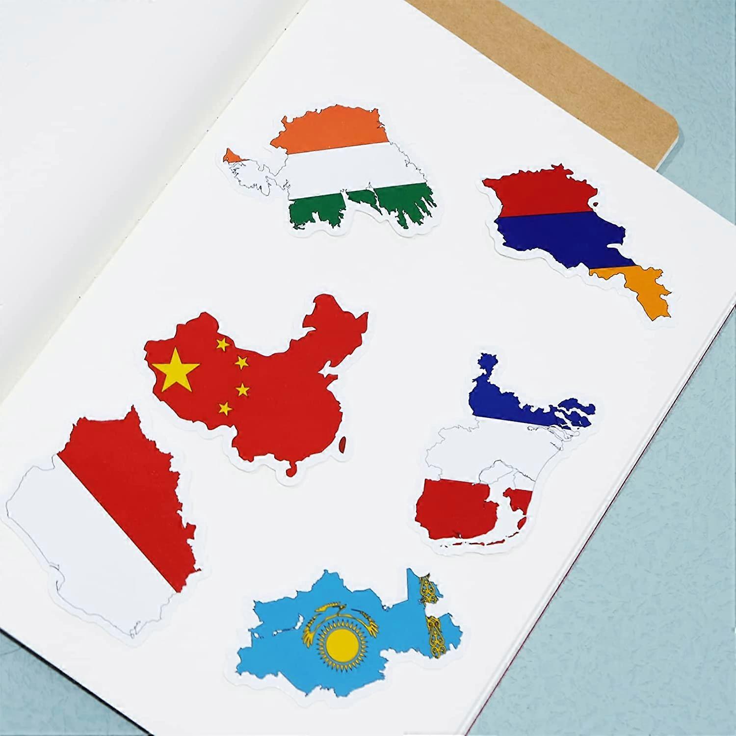 Country Flag Stickers (50 Pcs), World Map Vinyl Decal, Waterproof ...