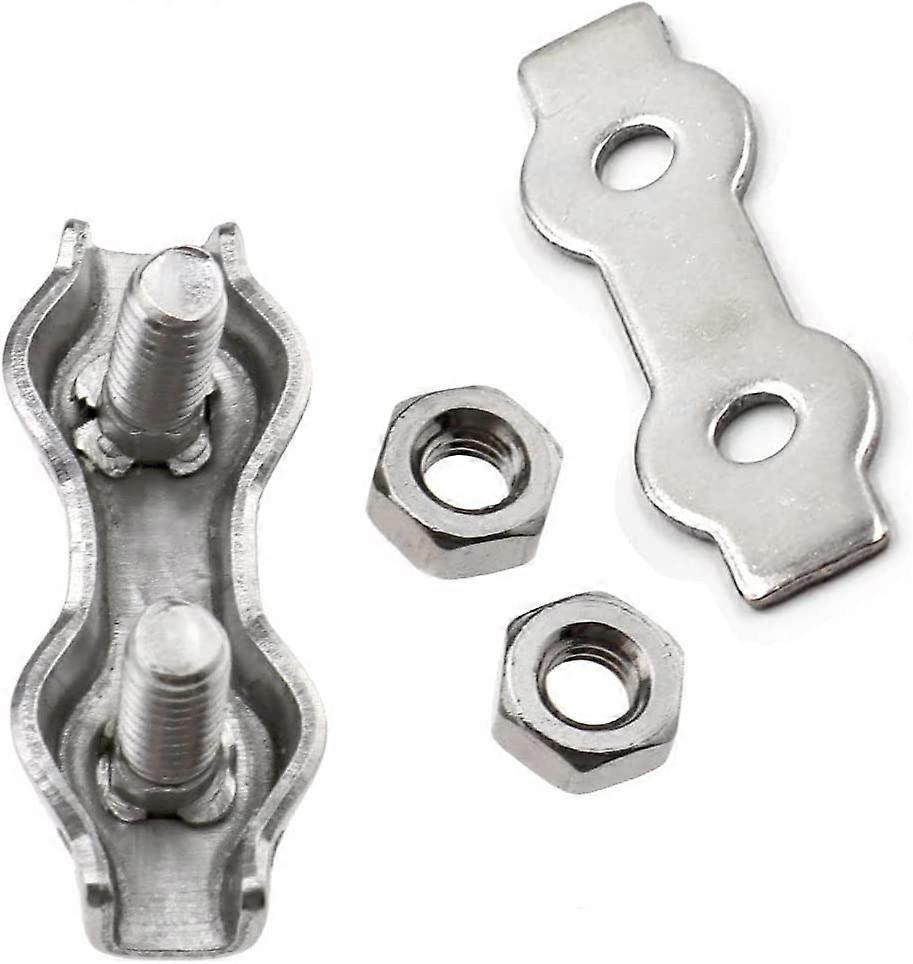 12 Pieces M3 Double Clamp Steel Wire Rope, Stainless Steel Wire Rope ...