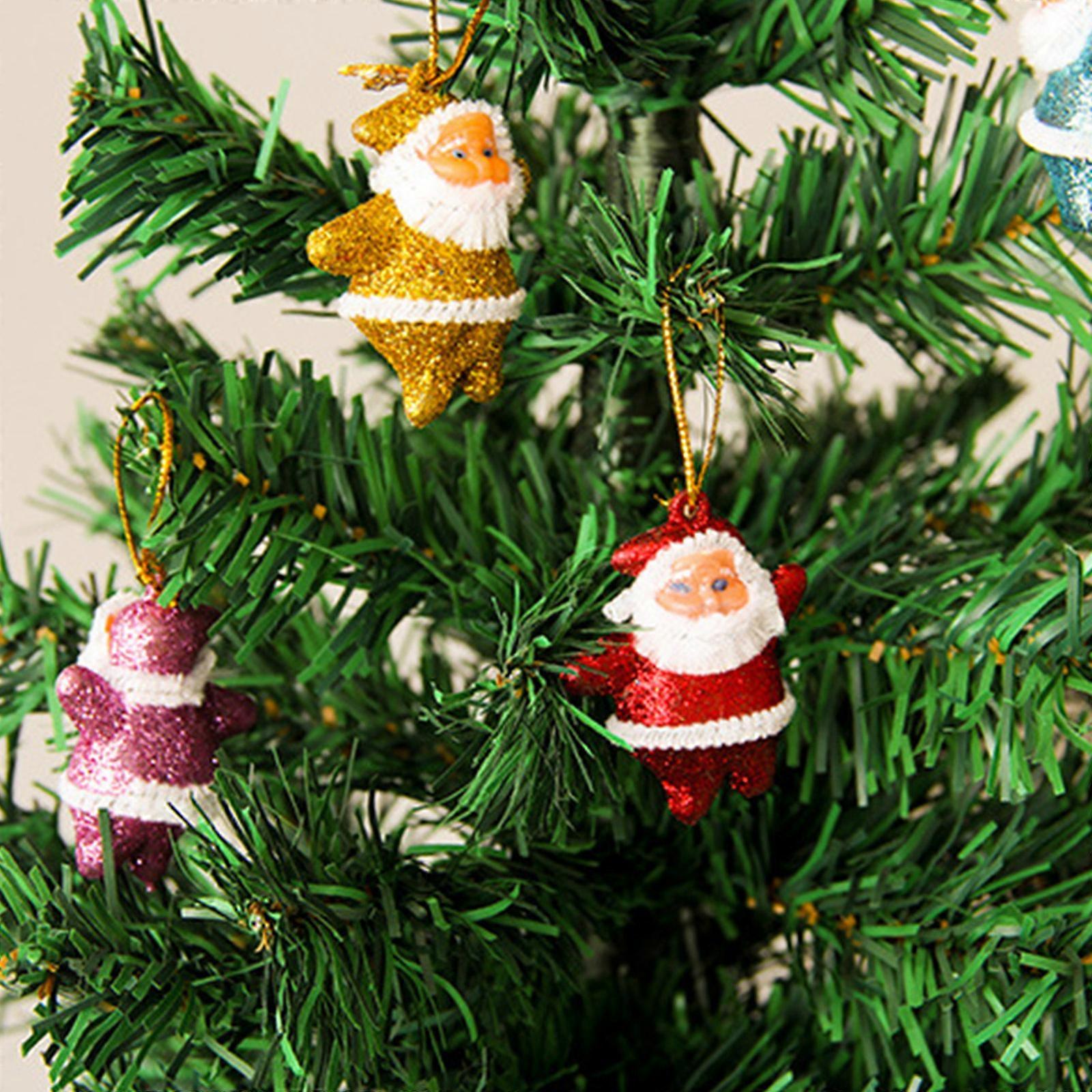 6 Pieces Tiny Santa Claus Hanging Decorations Christmas Tree Ornaments ...