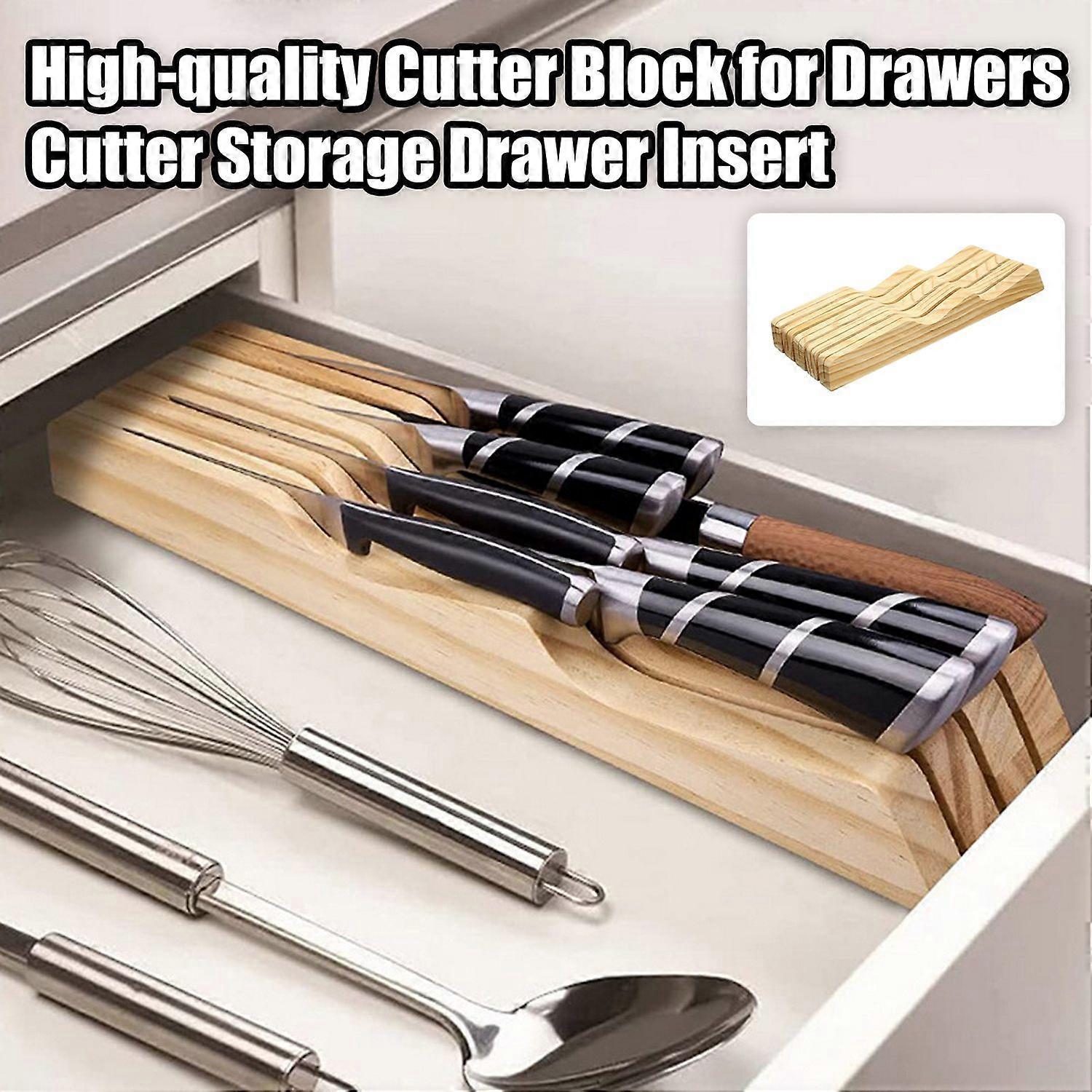 Cutter Holder Versatile Wooden Drawer Cutter Organizer Space-saving ...