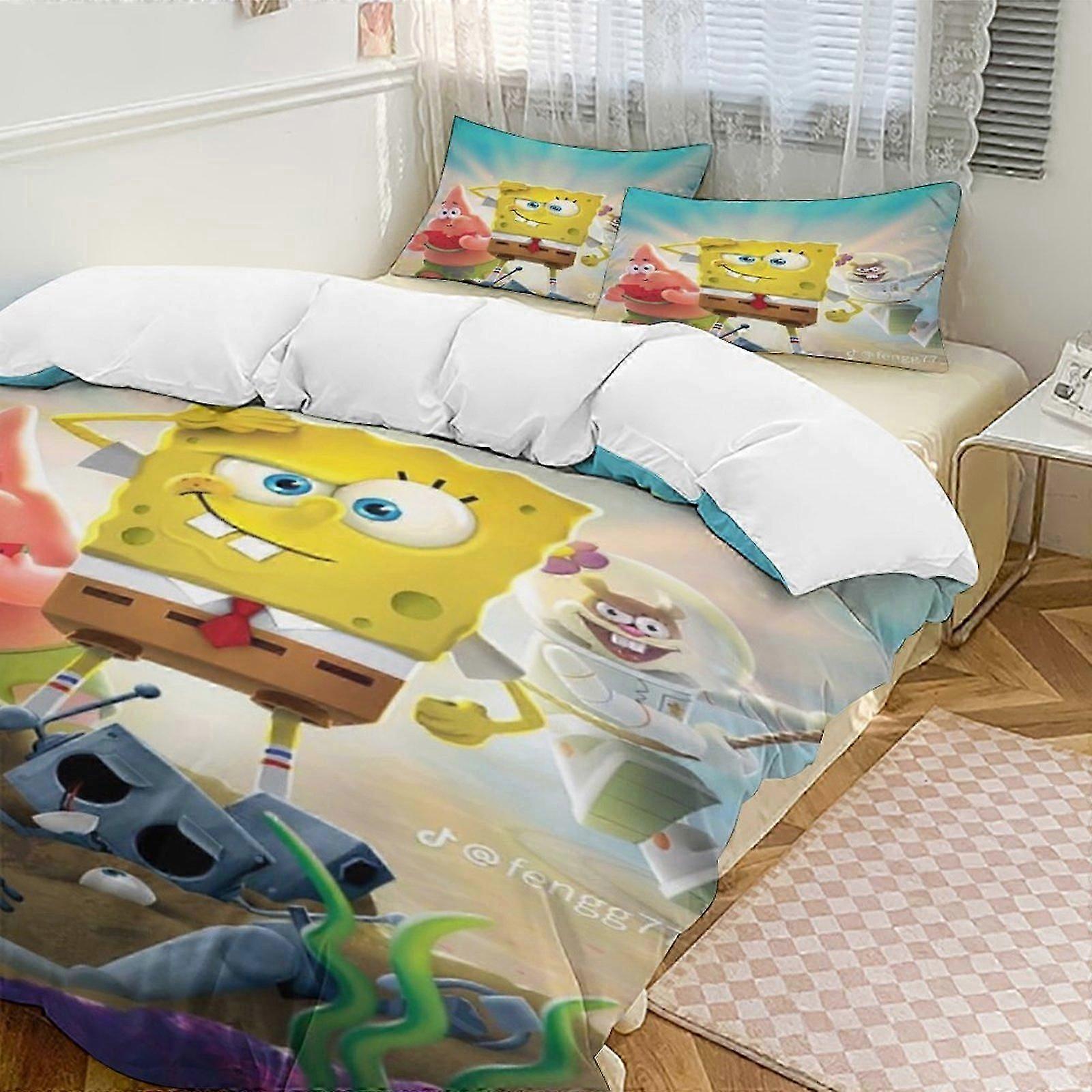 a2857 Bed Sheets SpongeBob SquarePants Bedding Set Duvet Cover Set ing ...