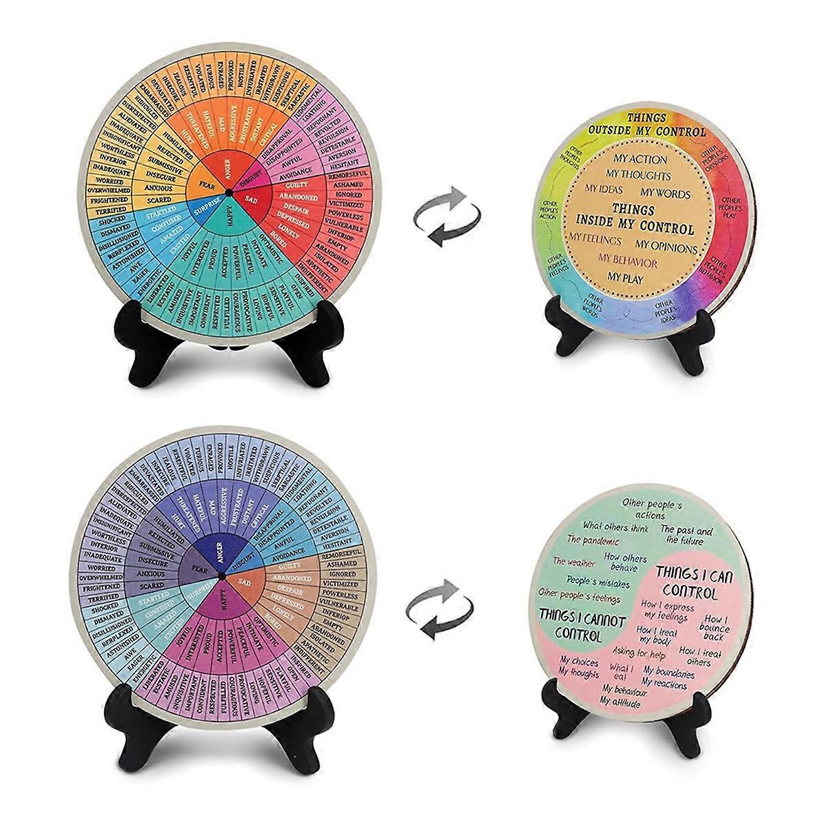 Feelings Wheel, Double-Sided Emotion Wheel with Stand, Counseling ...