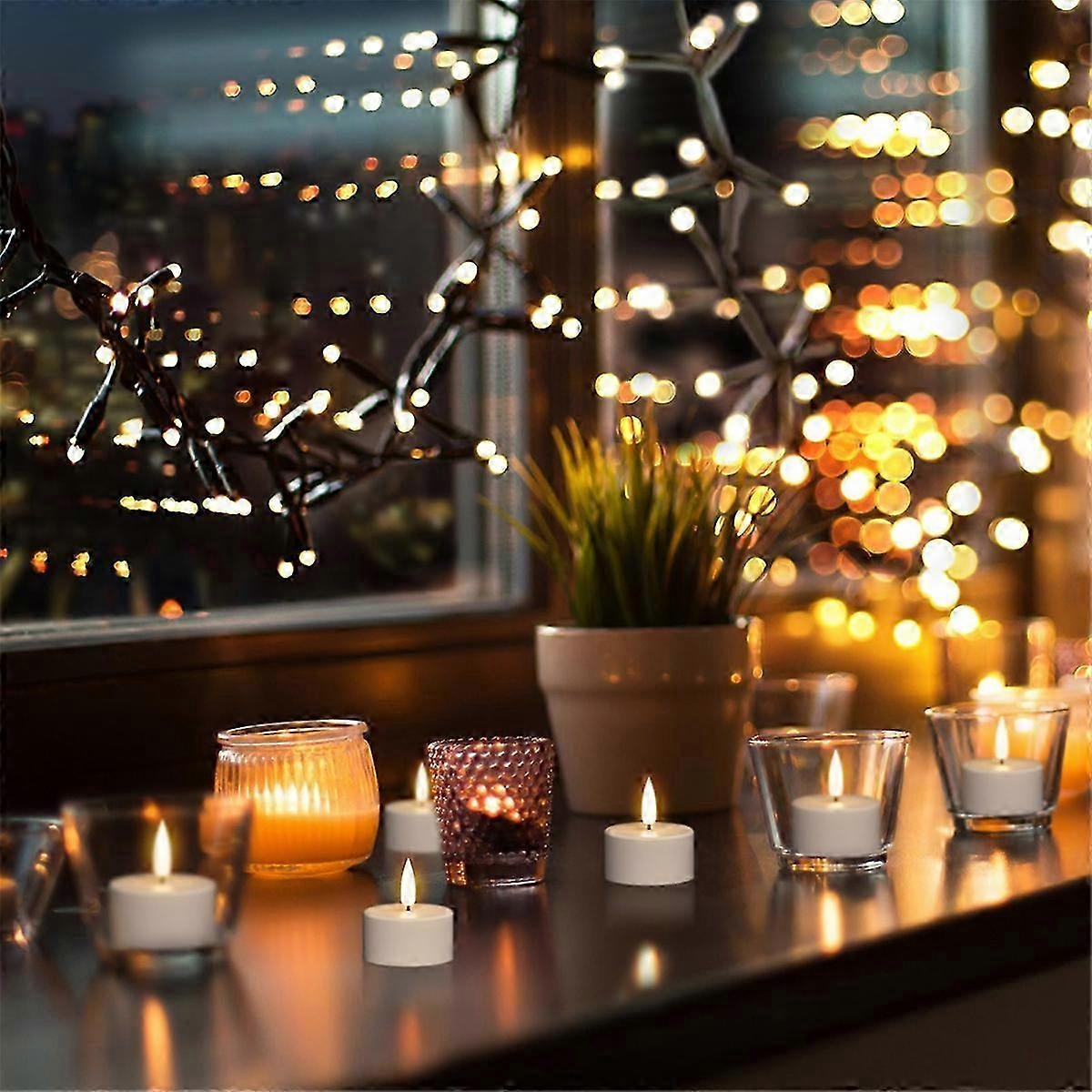 12 Pack of Rechargeable LED Tea Lights with Long-Life Candles | Fruugo UK