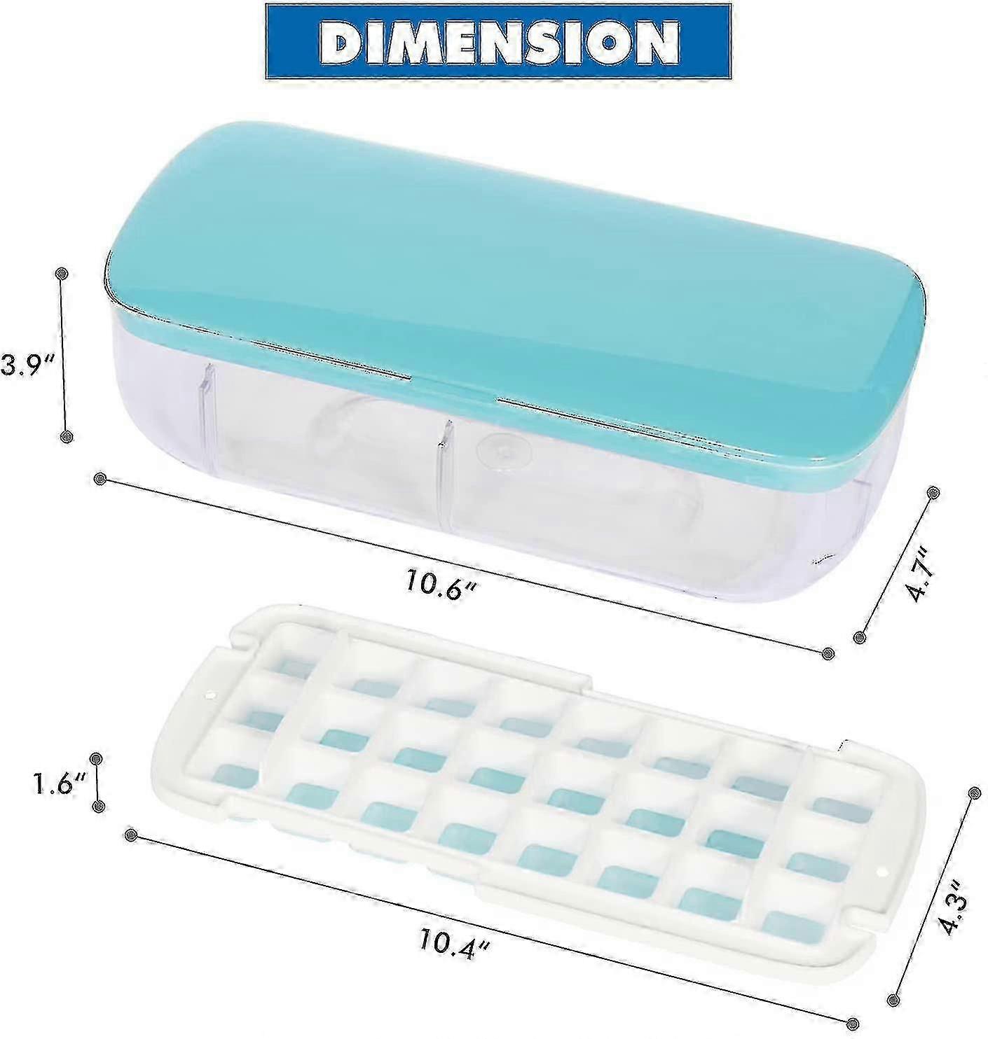 Silicone Ice Cube Tray With Lid And Bin, 48 Grids Press Type Ice Cube ...
