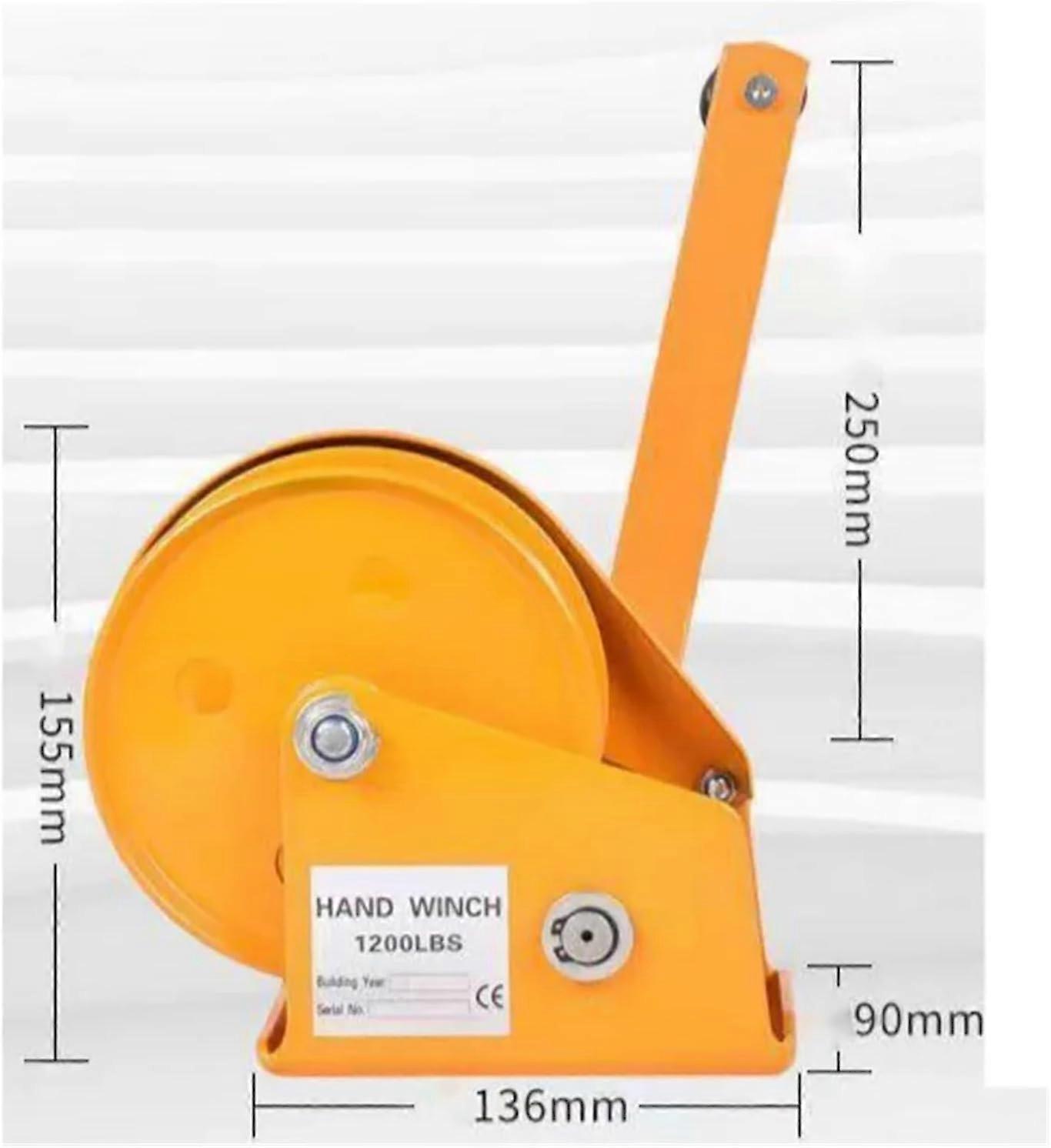 Manual Winch 1200lb Capacity, 30m Wire Rope, Small Portable Hand Winch ...
