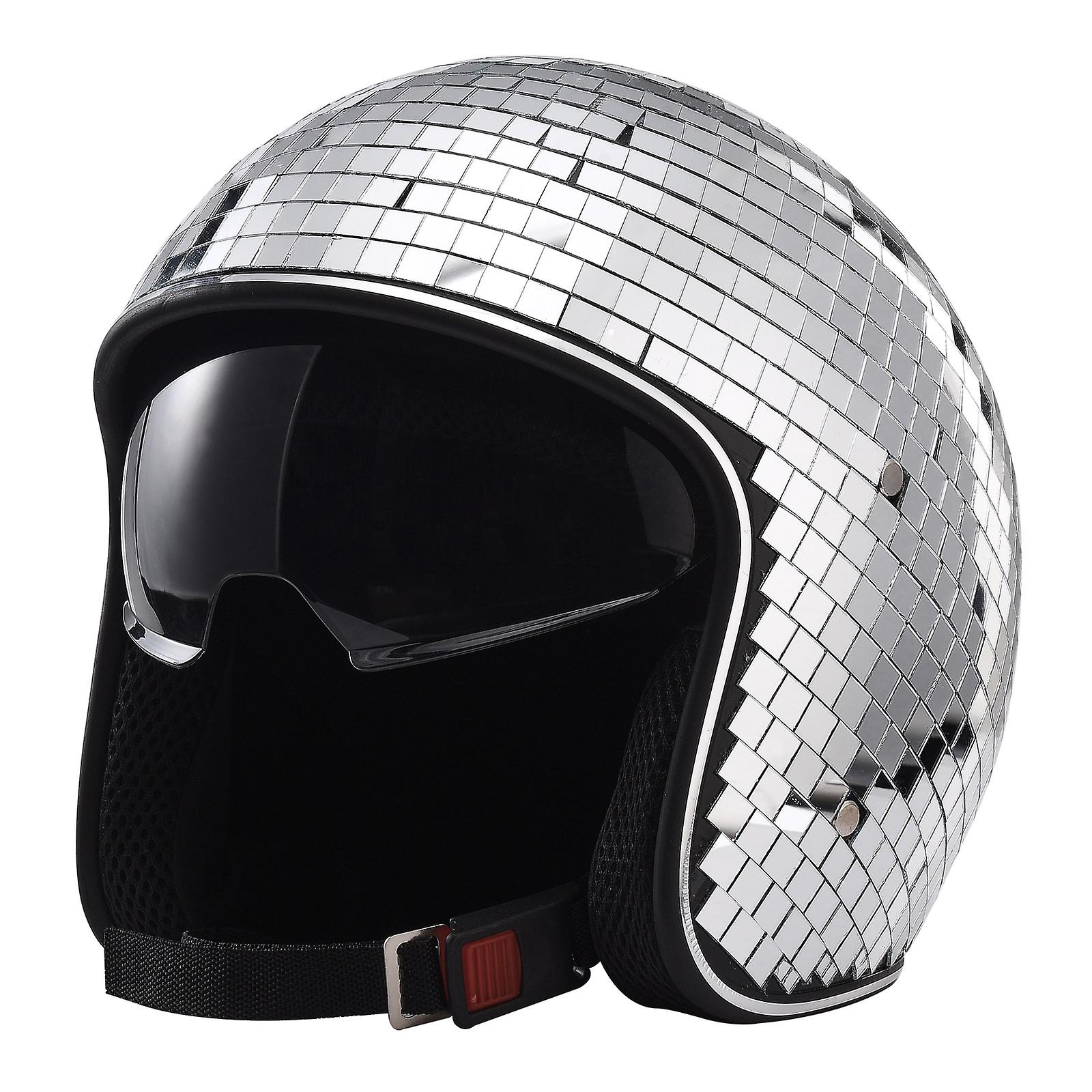 100% New,Fashion Disco Ball Helmet Dance Mirror Glass Ball Props with ...