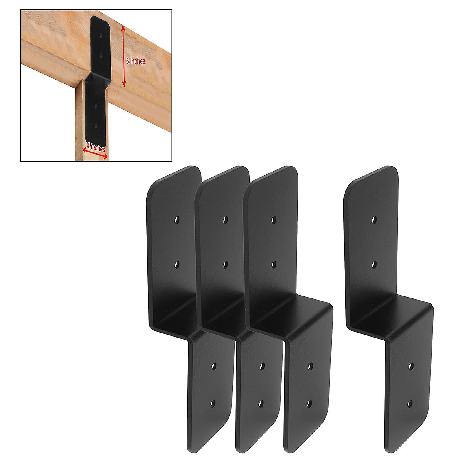 4x Post to Beam Z Brackets Corner Brace Fixing Lumber Connectors Double ...