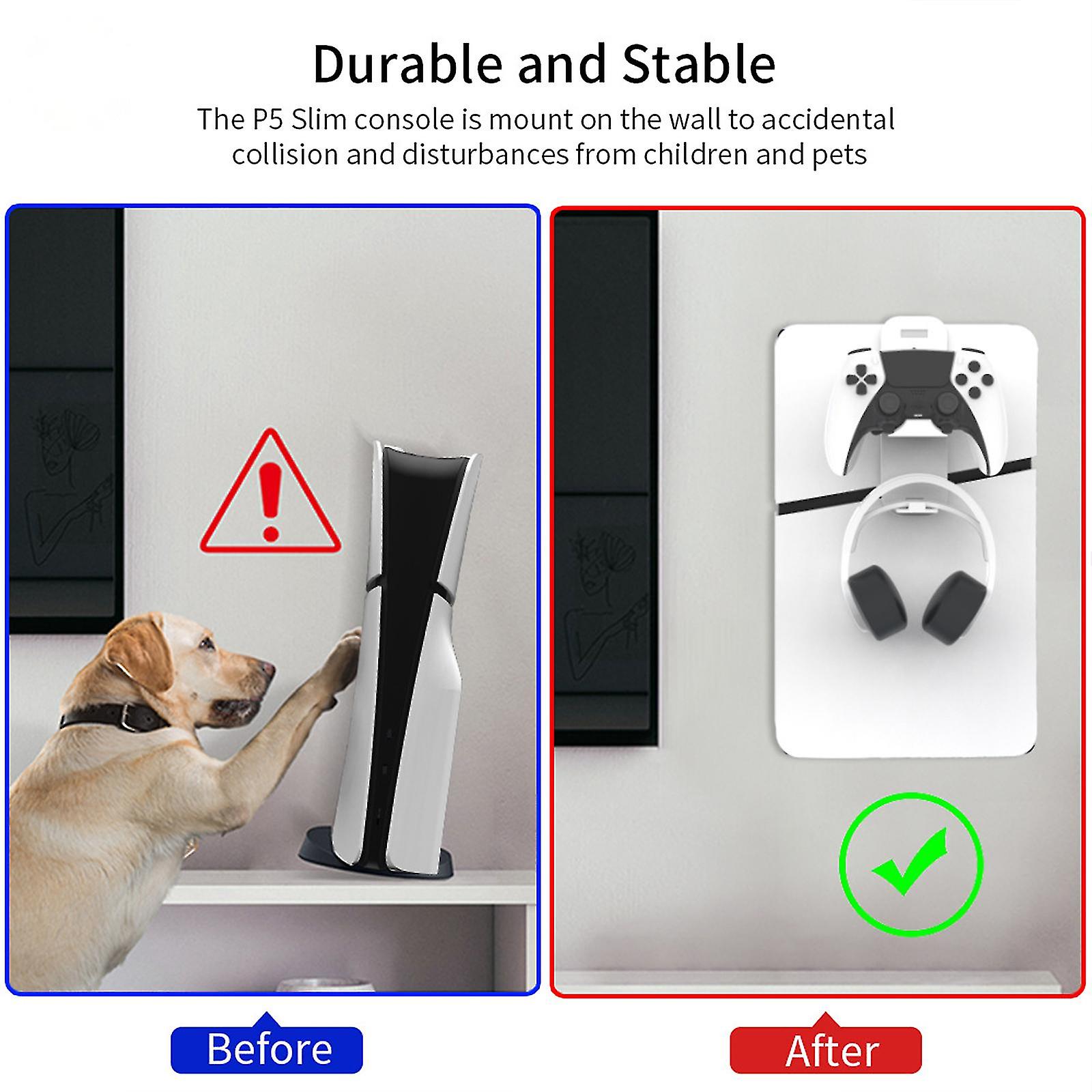 Ps5 Slim Wall Mount, Sturdy Steel Ps5 Slim Wall Bracket For Playstation ...