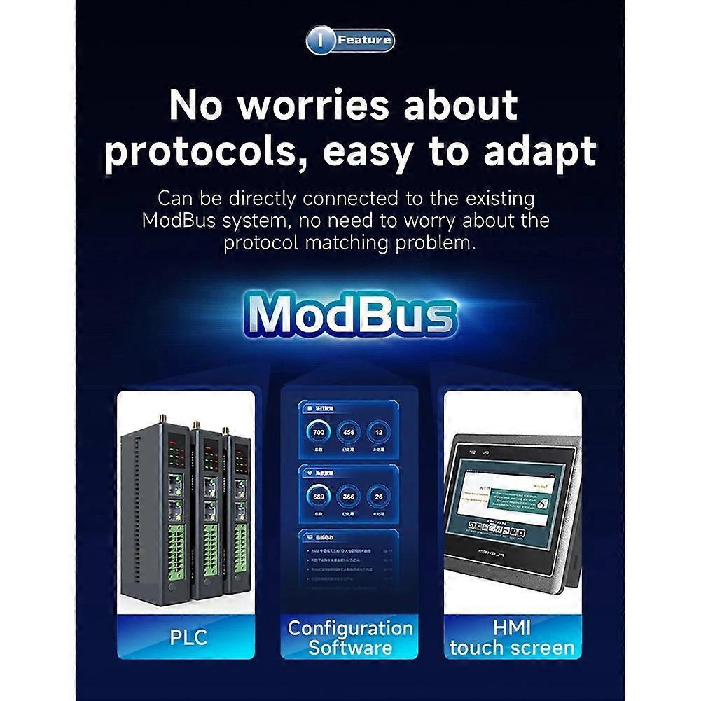 Temperature Acquisition Module 4 Way PT100 RTD Modbus RS485 Ethernet ...