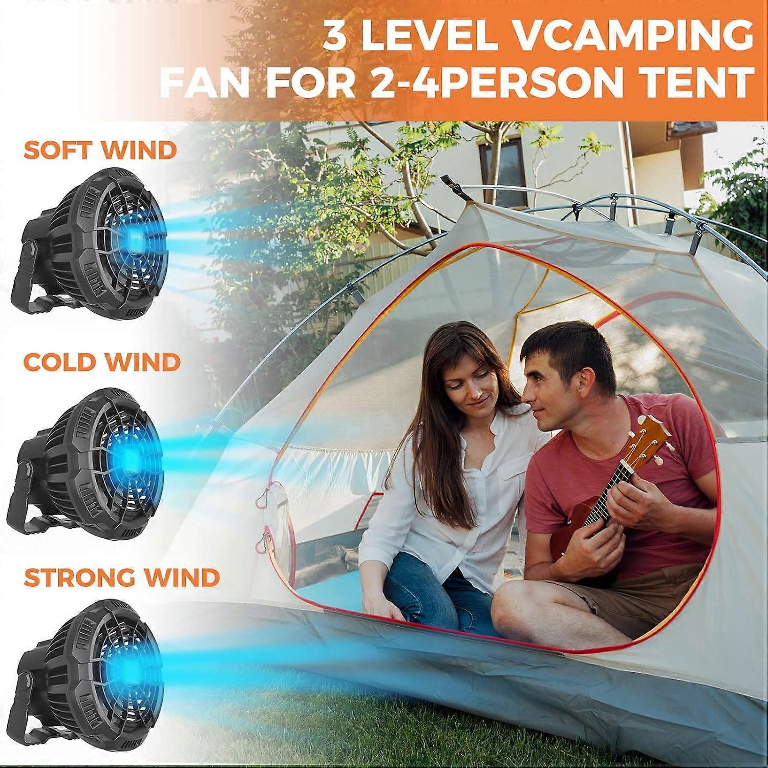Camping Fan for Tents, Tent Fan with Lantern Remote Control 7800mAh ...