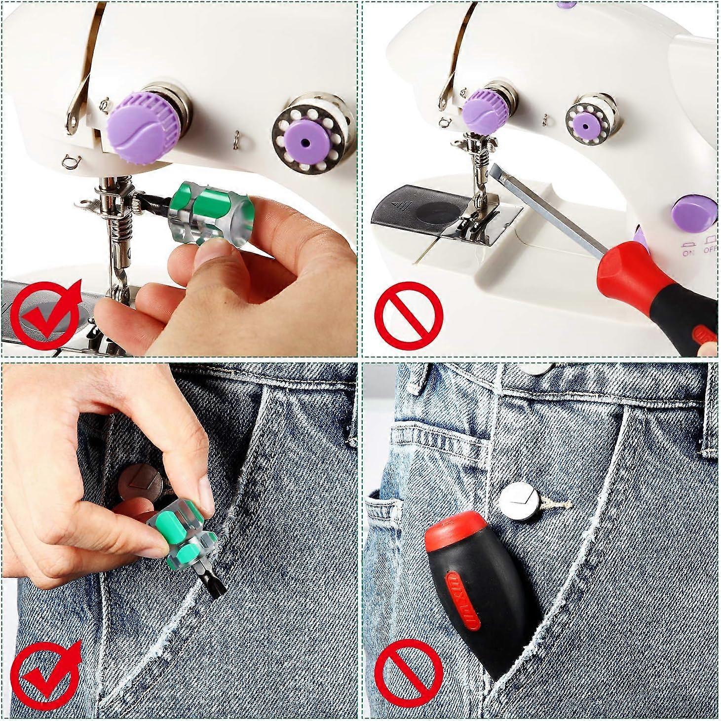 Mini Short Screwdriver Tool Kit for Sewing Machine Includes Flat ...