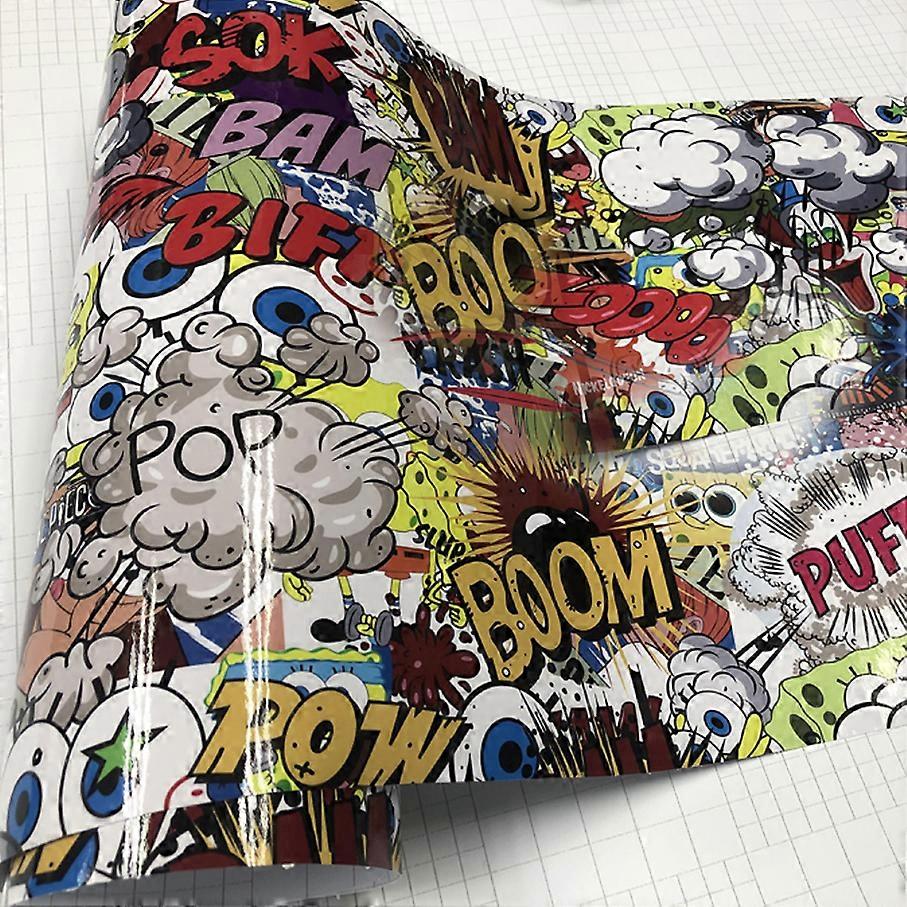 Graffiti Cartoon JDM Sticker Bomb Vinyl Film Car Wrap Sticker Laptop ...