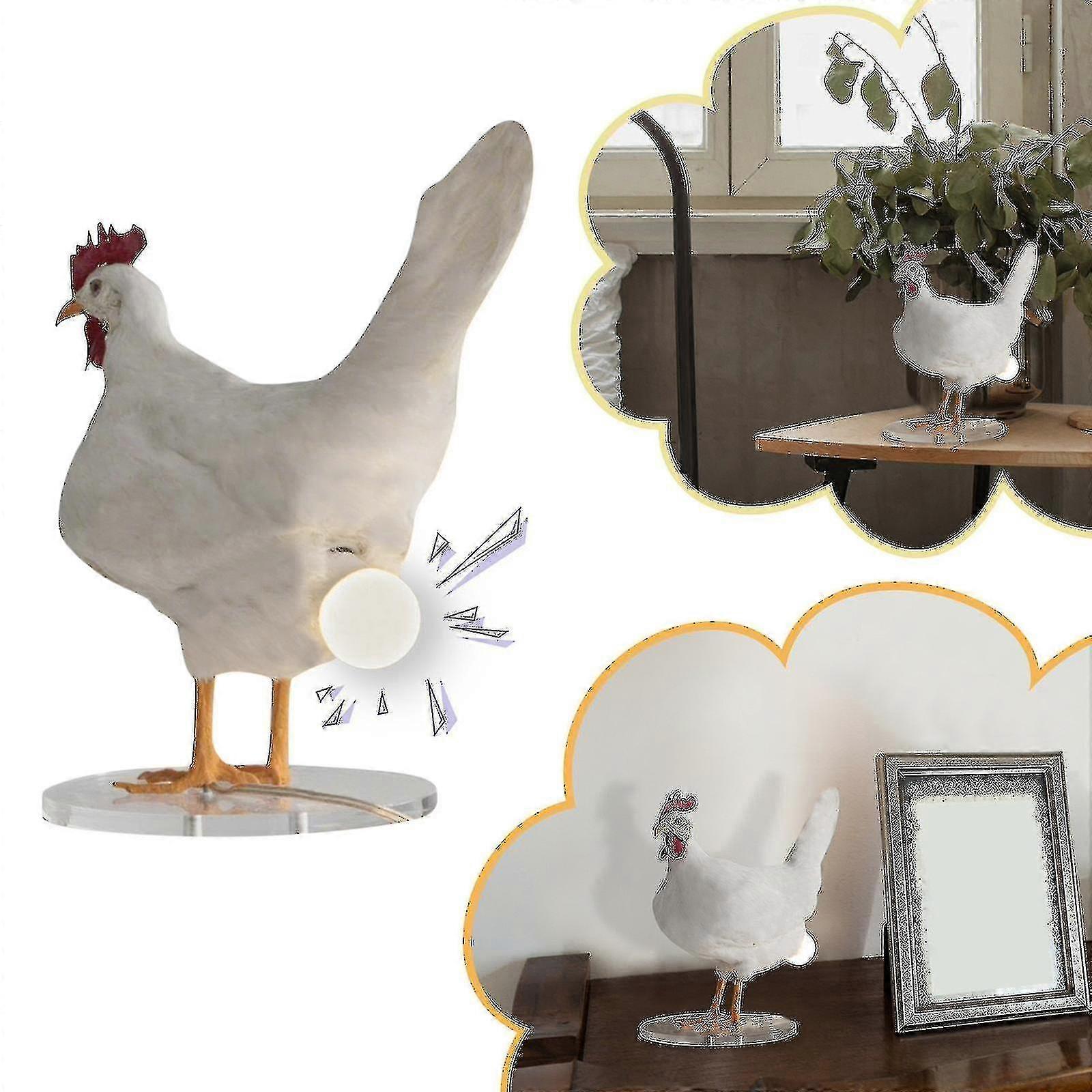 Chicken Egg Lamp Rooster Table Lamp, 3d Led Night Lights, Lifelike ...