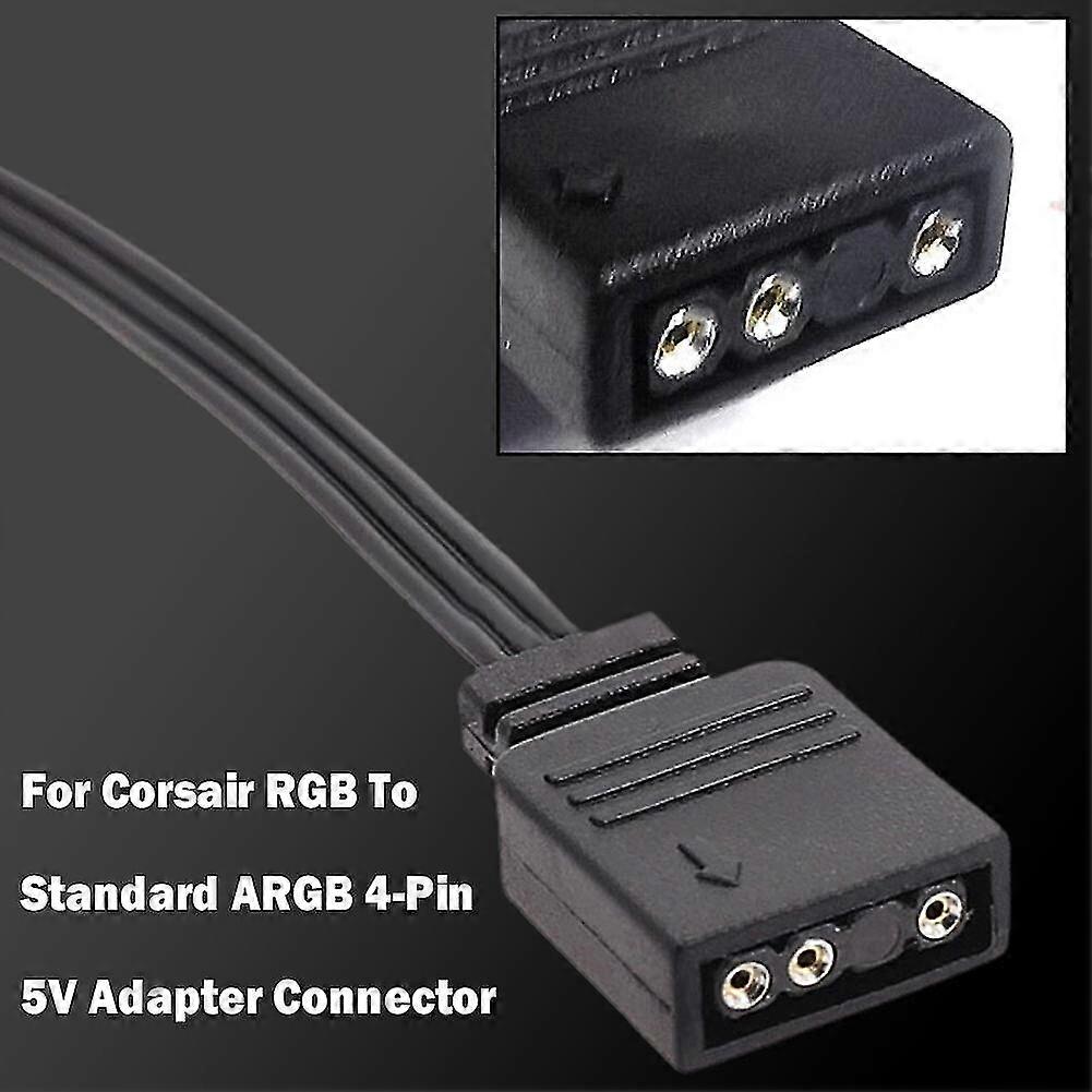 For Corsair 4 Pin RGB to Standard ARGB 5V 3 Pin Connector w/ Adapter ...