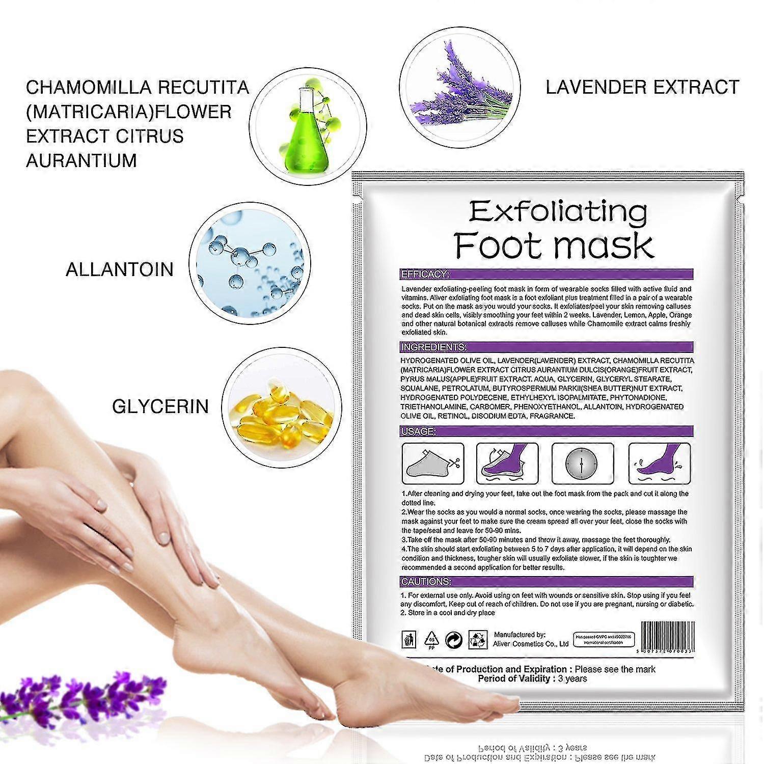 Foot Peel Mask 3 Pack Exfoliator Peel Off Calluses Dead Skin Callus ...