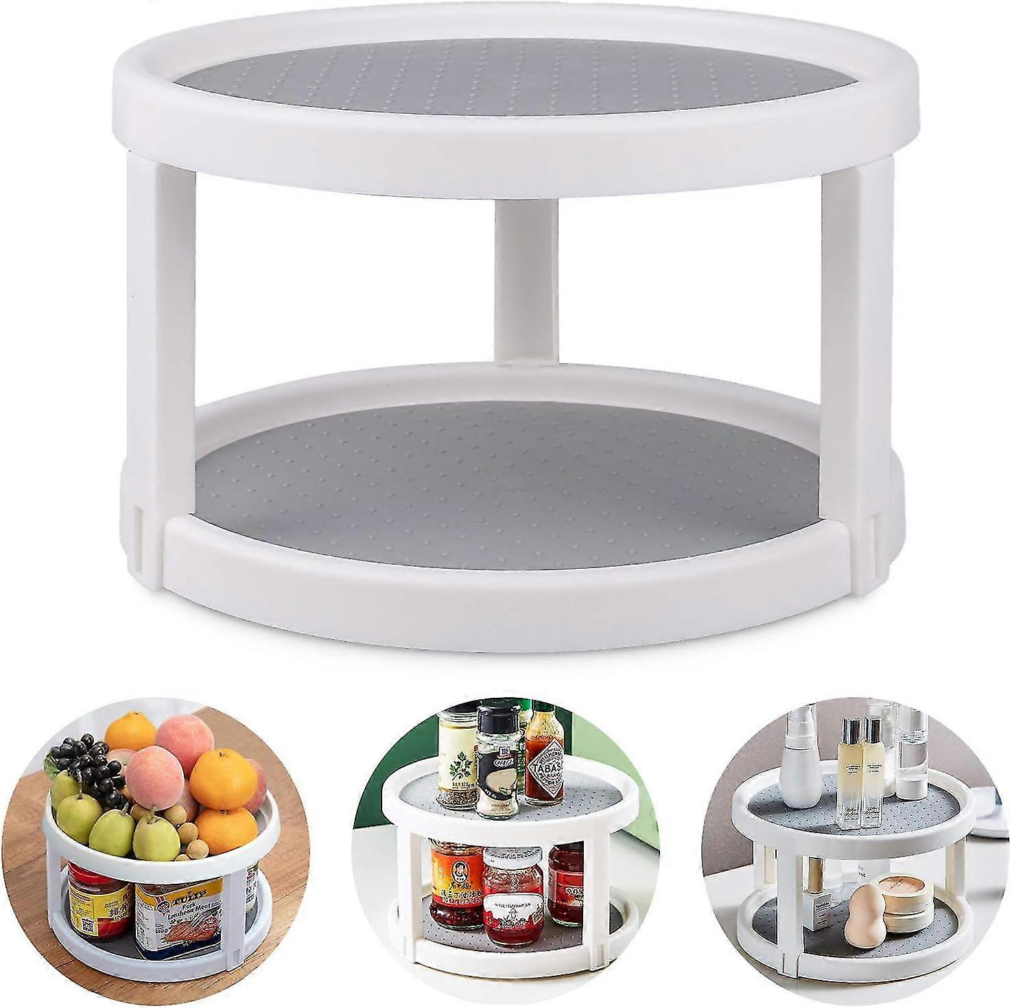 10" 2 Tier Turntable Spice Rack, Rotating Spice Rack For Kitchen ...