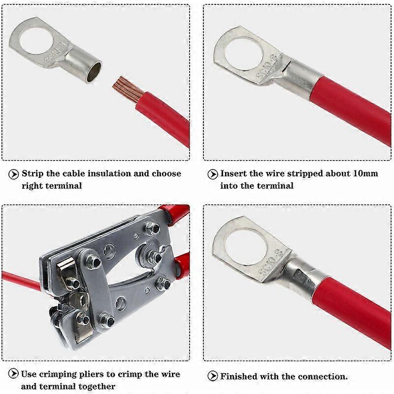 Lugs and Kits 60 Pcs Electrical Lugs Tinned Copper Bolt Hole Crimp ...