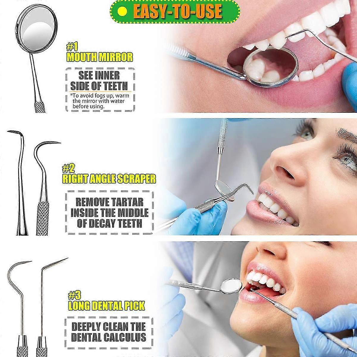 Dental Tools, Professional Teeth Cleaning Tools Stainless Steel Tartar ...