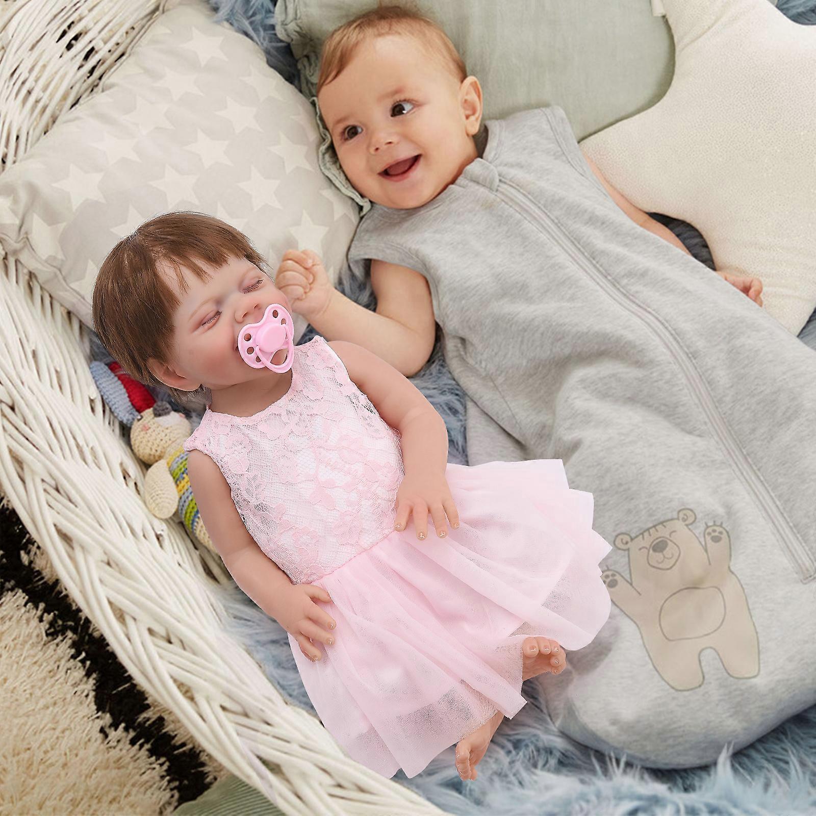 Baby Reborn Doll, Children's Toys, Silicone Material, with Bottle and ...